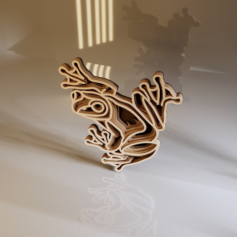 Frog SVG Layered 3D File, Mandala Laser Cut Files, Craft Home Decor ...