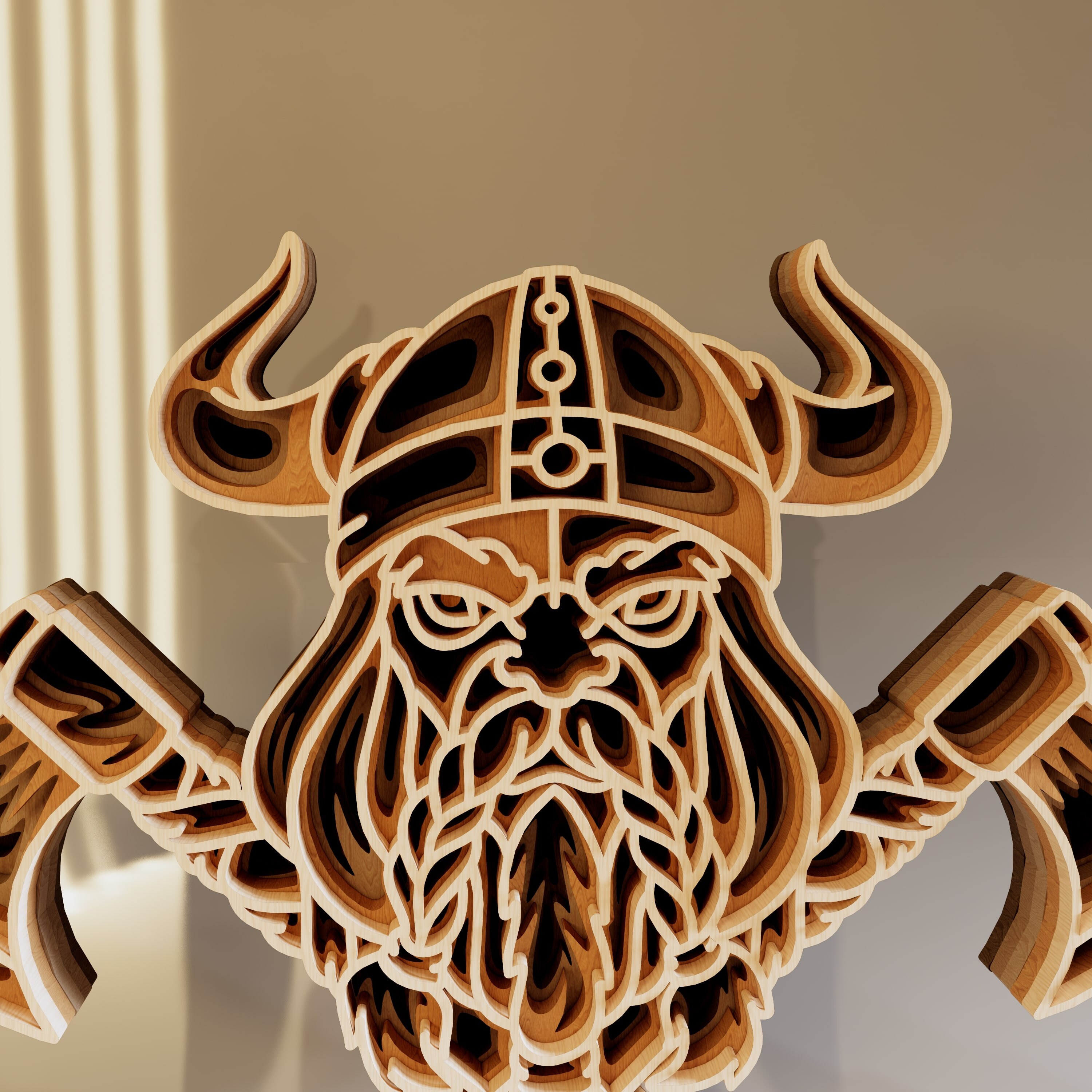 Viking 3D Multilayer SVG, Laser Cut File, Viking Digital Decor, Gift ...