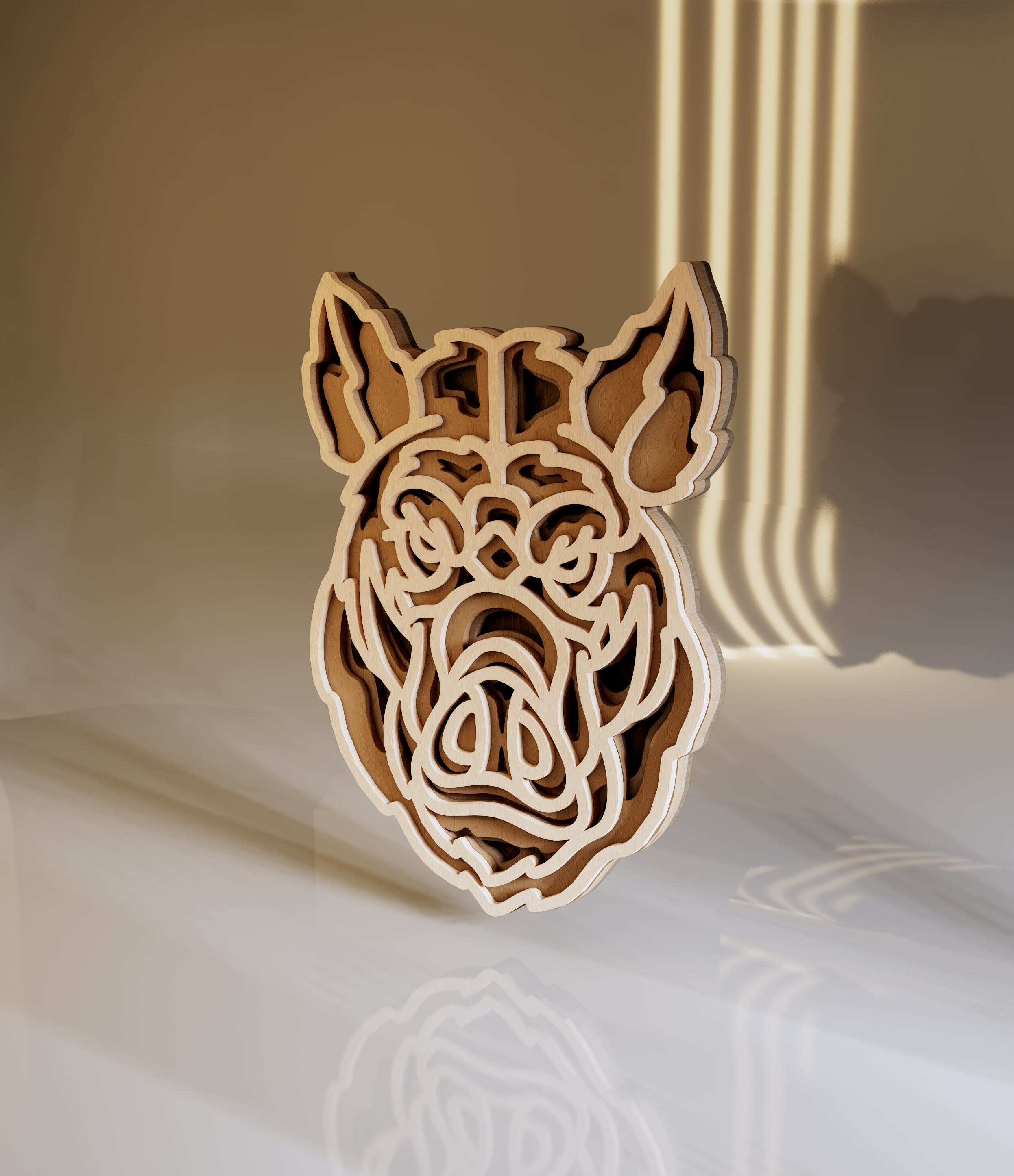 Boar SVG Layered 3D File Craft Laser Cut Files Mandala Home - Etsy