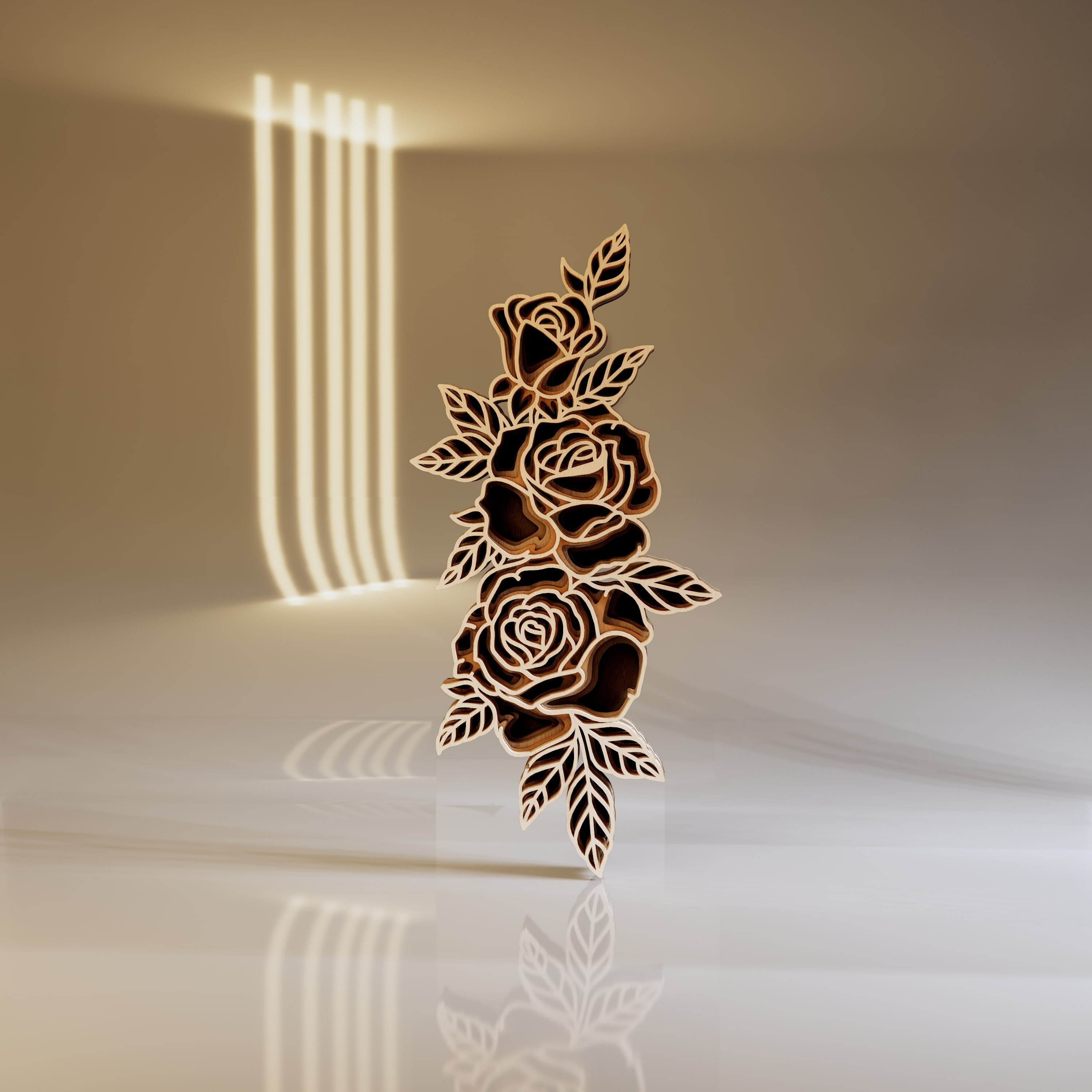 Flowers 3D Layered SVG File, Laser Cut File, Flowers Mandala, Digital ...