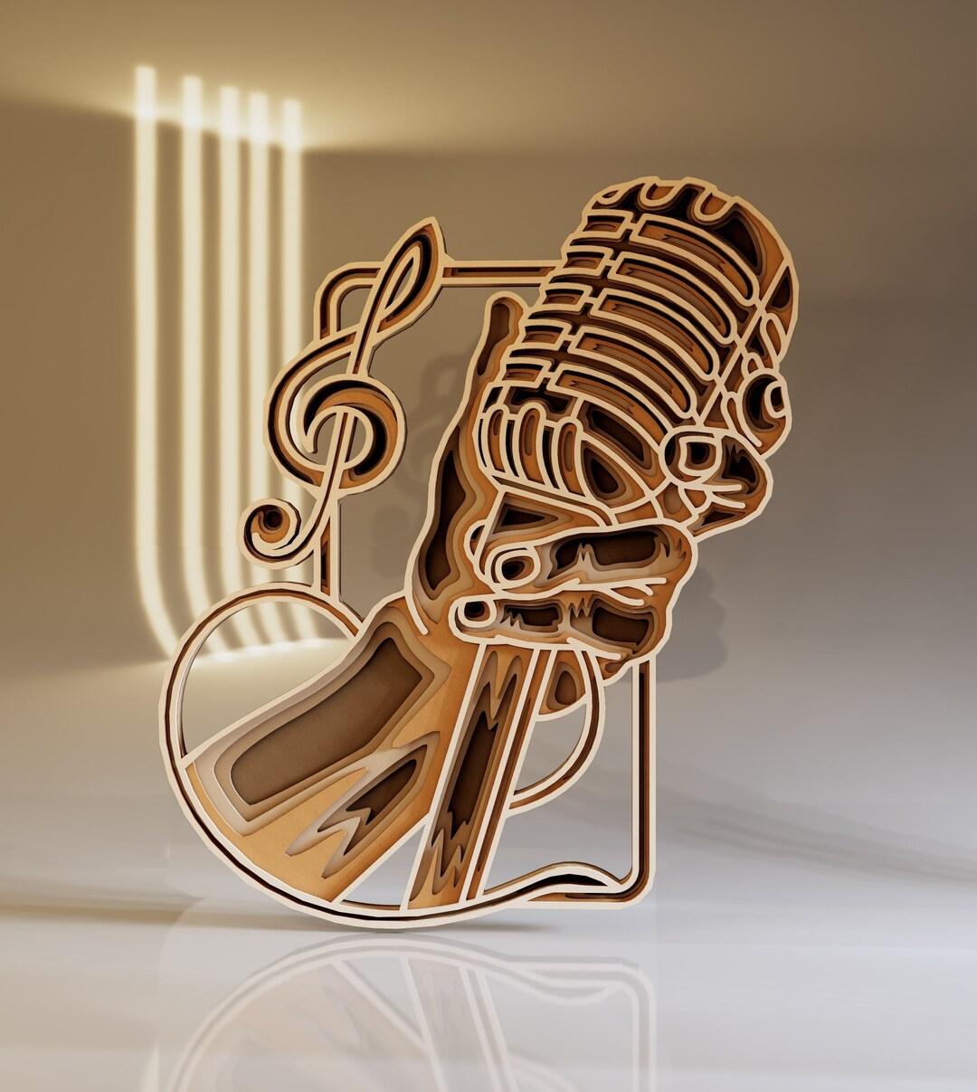 3D Singer Layered SVG, Laser Cut File, Craft Gift, Music Items SVG ...