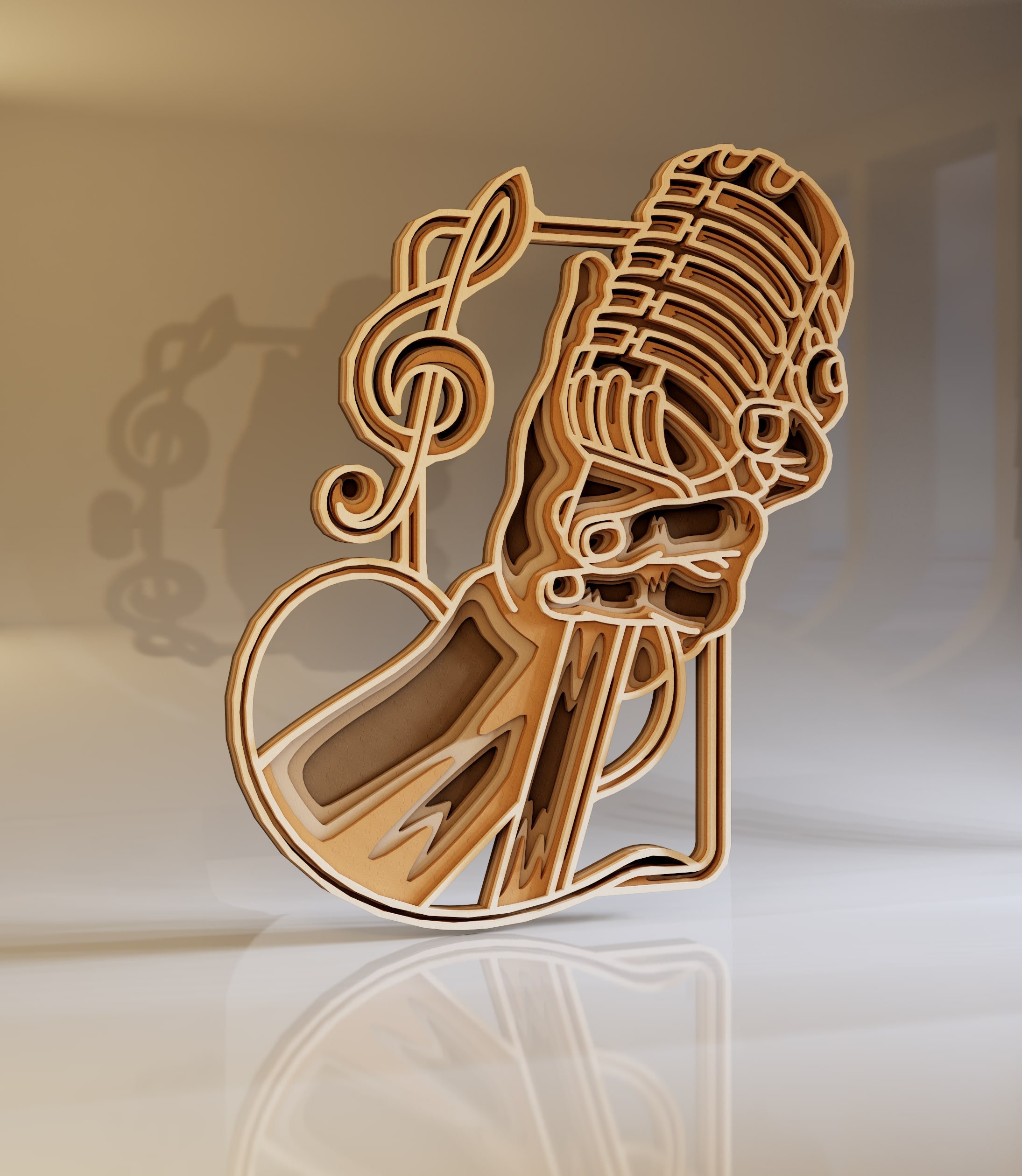 3D Singer Layered SVG, Laser Cut File, Craft Gift, Music Items SVG ...