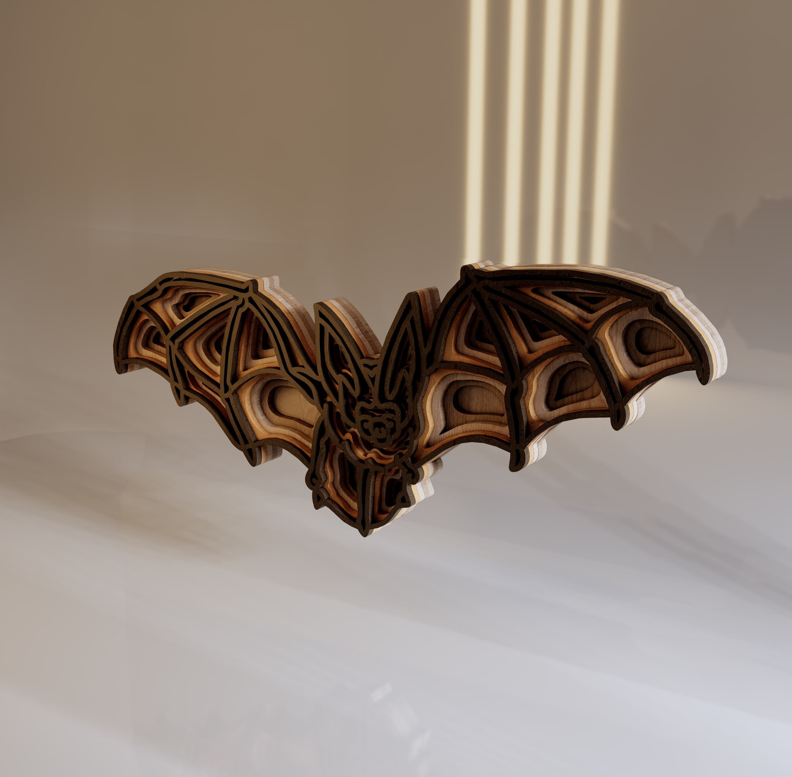 Bat 3D Layered SVG File, Laser Cut File, Bat Mandala, Instant Download ...