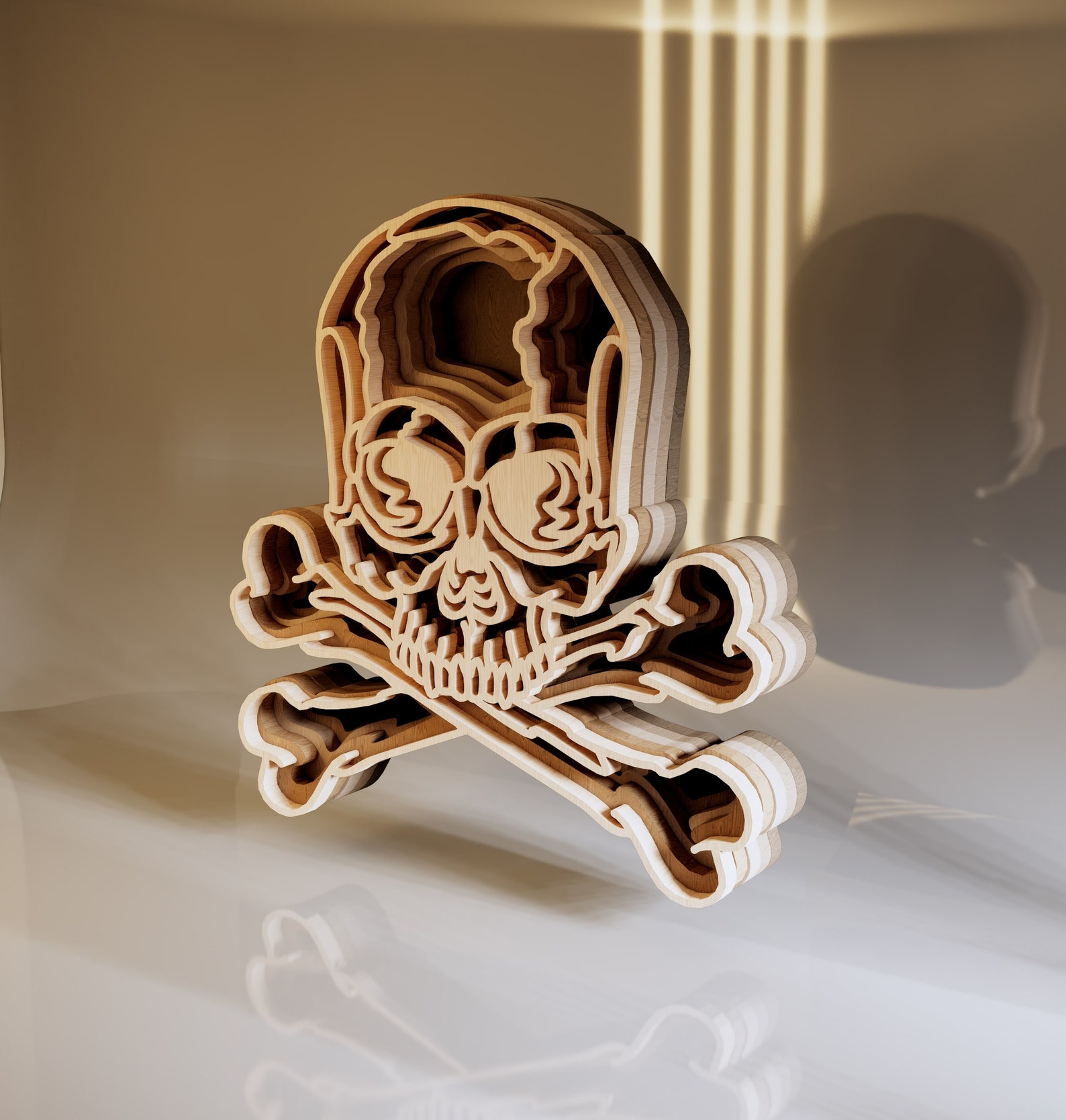 Skull 3D Multilayer SVG, Laser Cut File, Skull Digital Art, Gift for ...