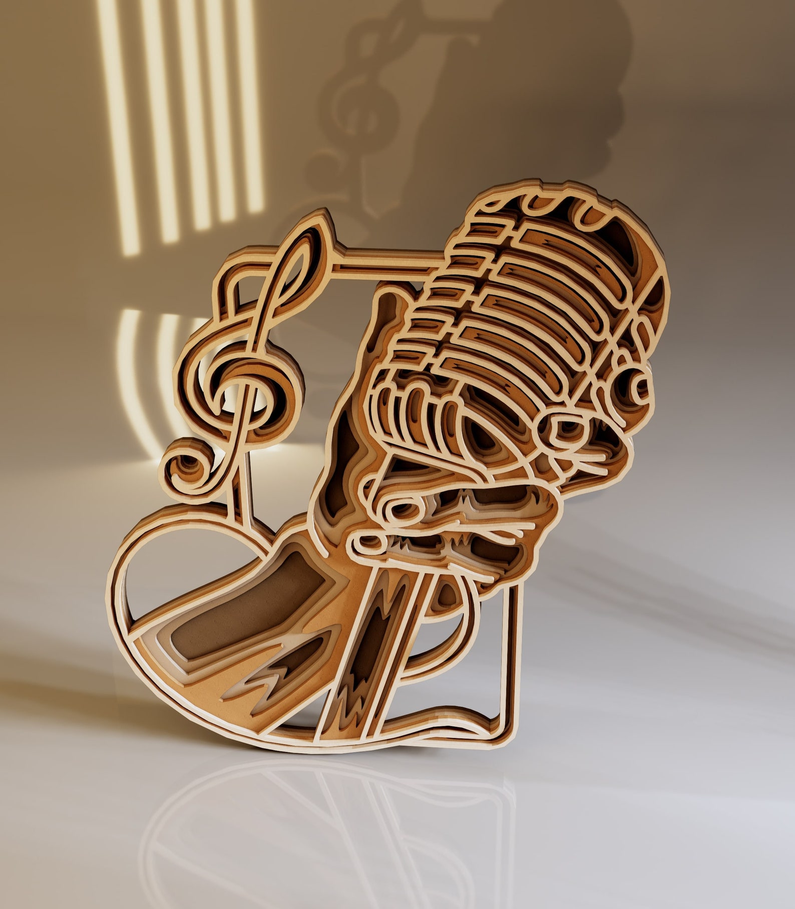 3D Singer Layered SVG, Laser Cut File, Craft Gift, Music Items SVG ...