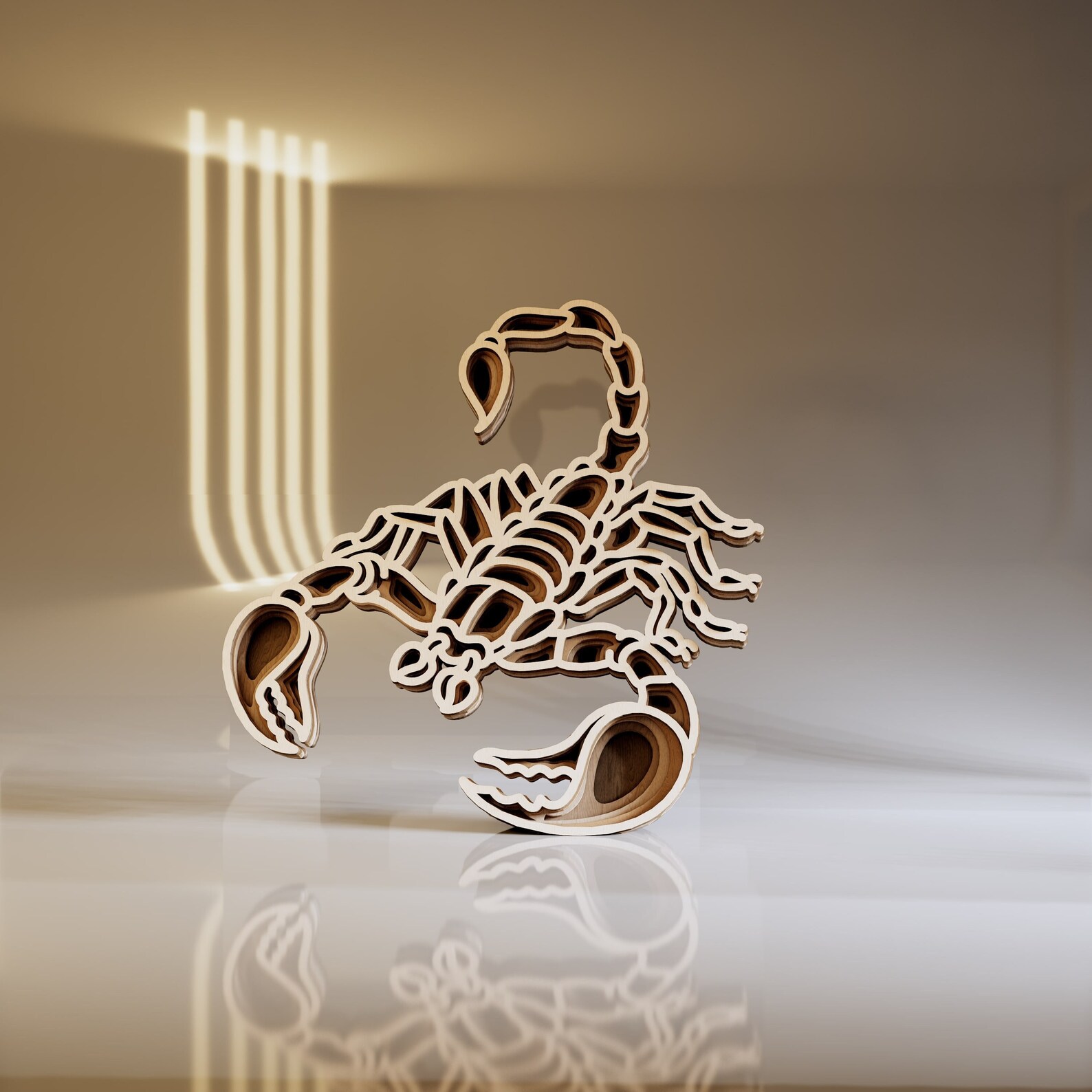 Scorpion 3D Layered SVG File, Laser Cut File, Scorpion Mandala, Digital ...