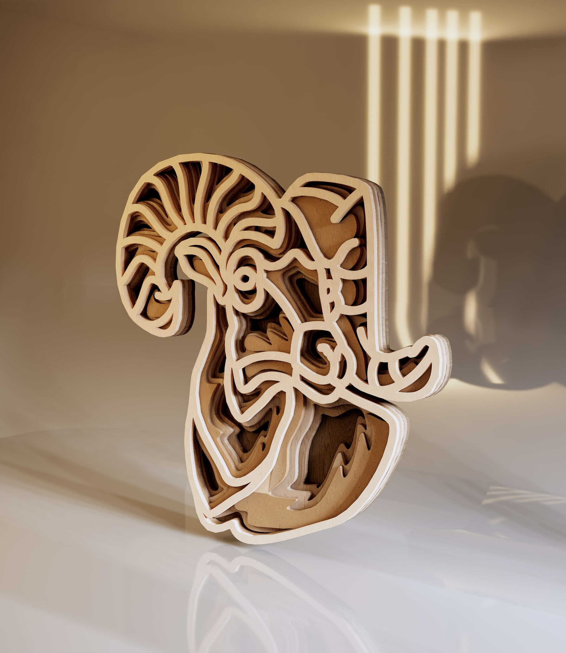 Ram 3D Multilayer SVG Laser Cut File Ram Digital Art Gift - Etsy