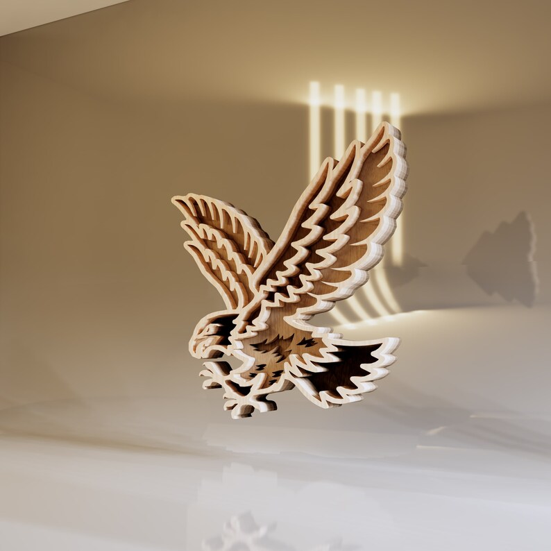 Eagle 3D Multilayer SVG, Laser Cut File, Eagle Bird Digital Art, Gift ...