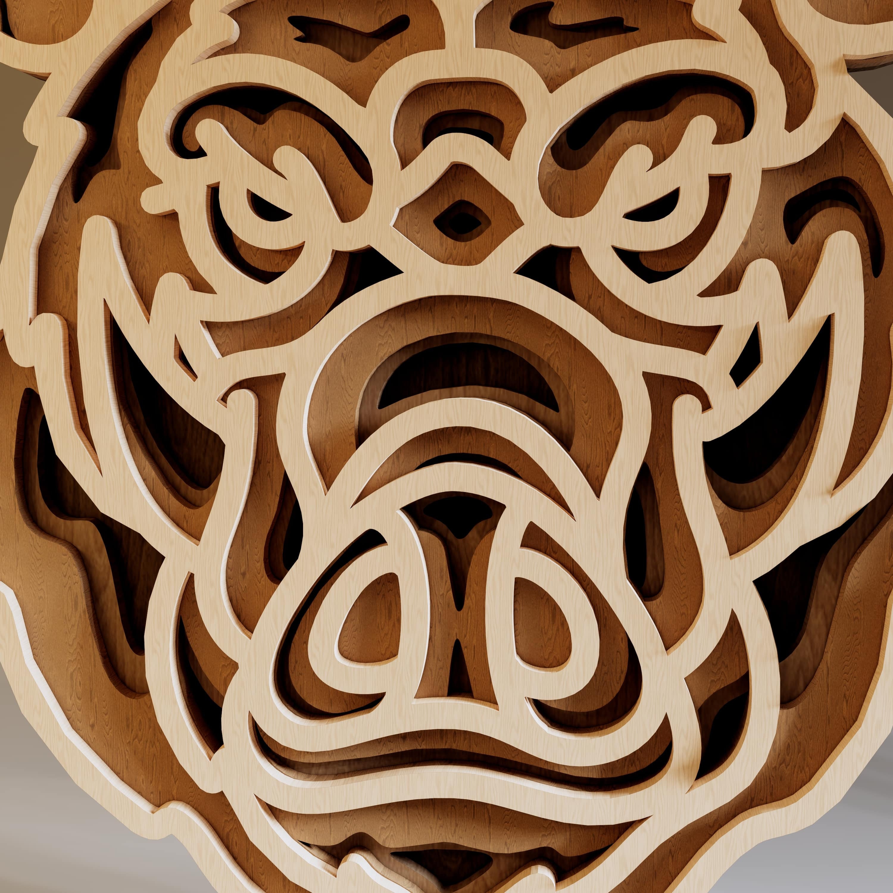 Boar SVG Layered 3D File Craft Laser Cut Files Mandala Home - Etsy