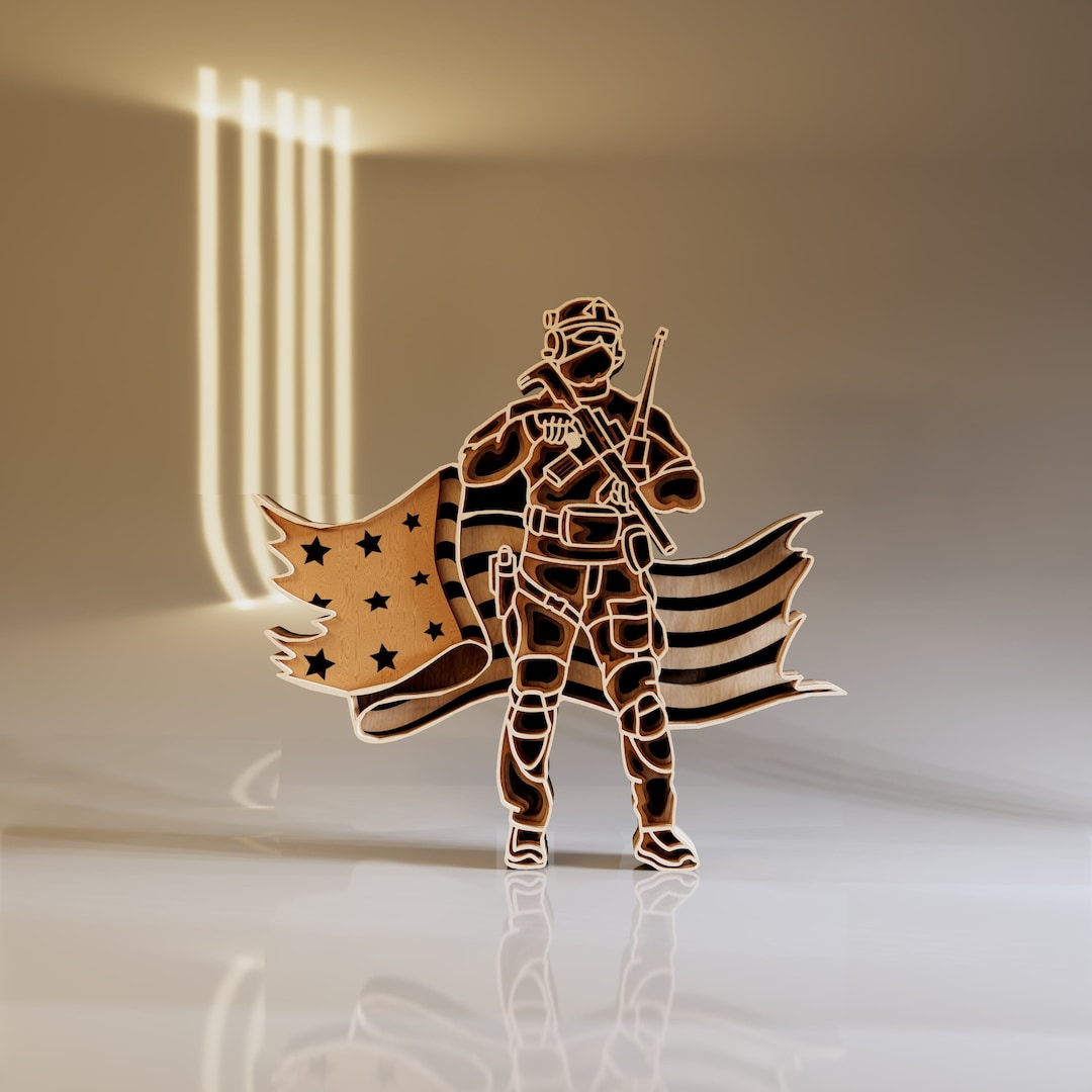 Soldier 3D Multilayer SVG Laser Cut File, Unique Gift for Crafter ...