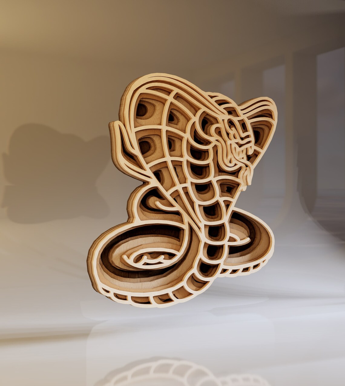 3D Cobra Layered SVG, Laser Cut File, Cobra Digital Art, Gift for ...