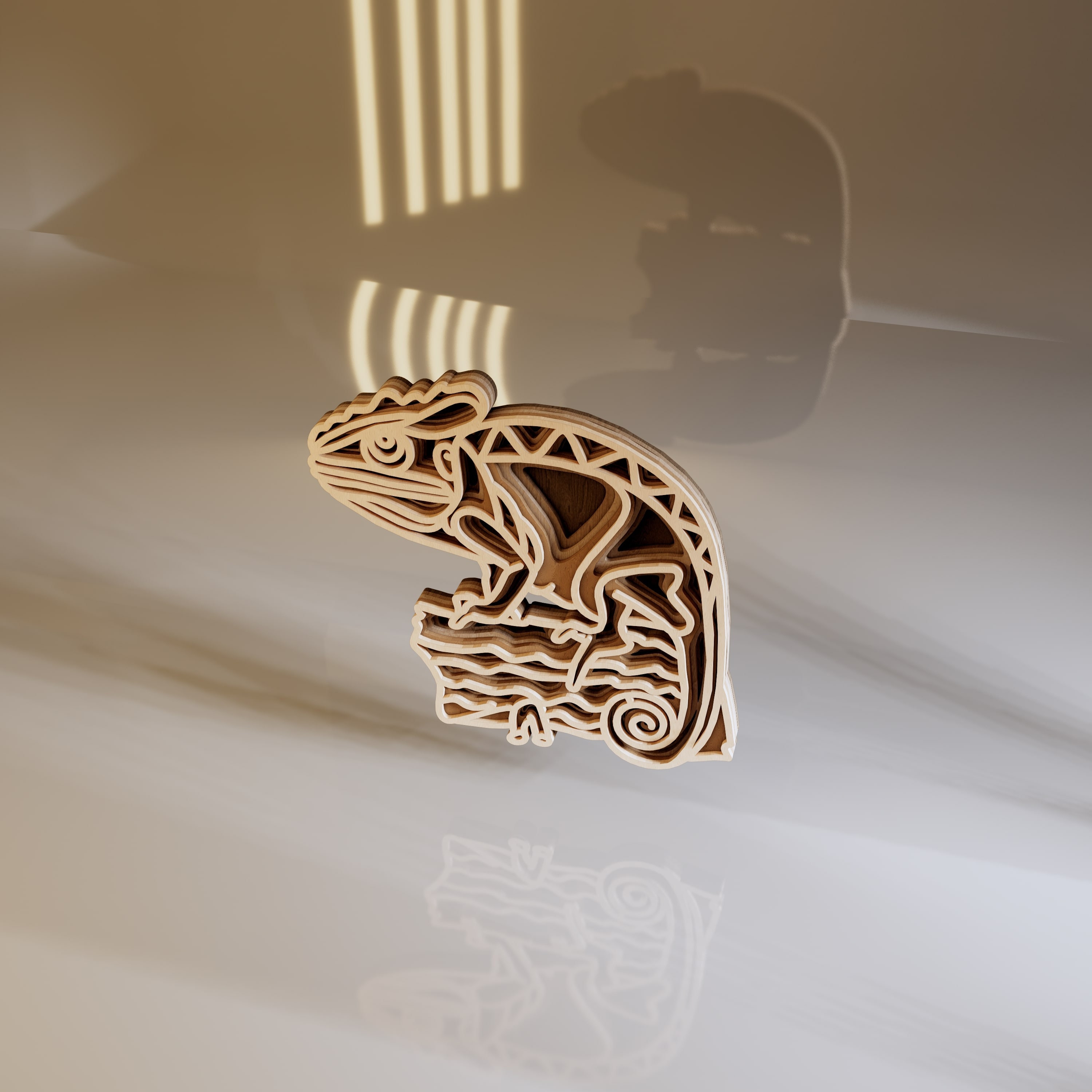 Chameleon 3D Multilayer SVG, Laser Cut File, Unique Gift for Crafter ...