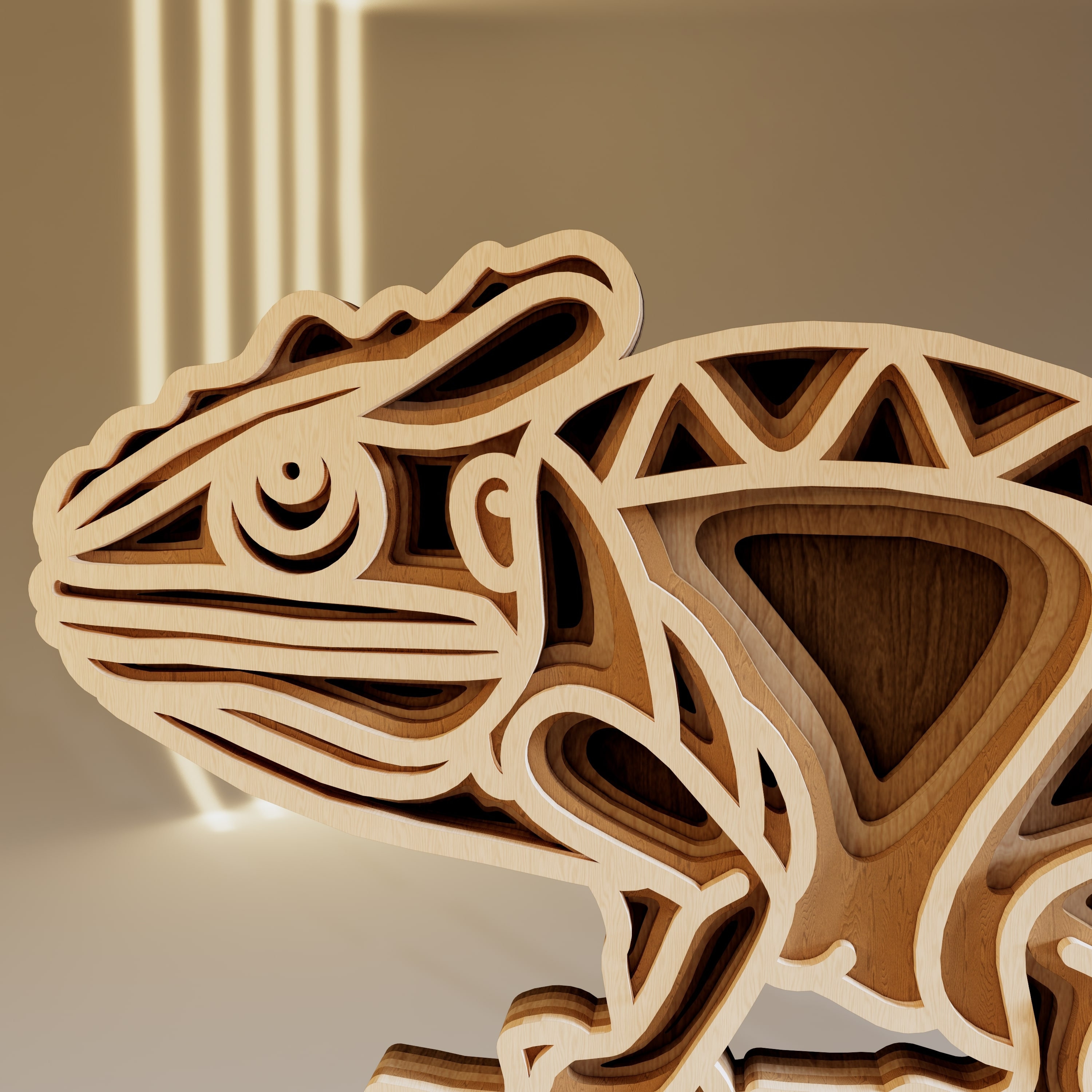 Chameleon 3D Multilayer SVG, Laser Cut File, Unique Gift for Crafter ...