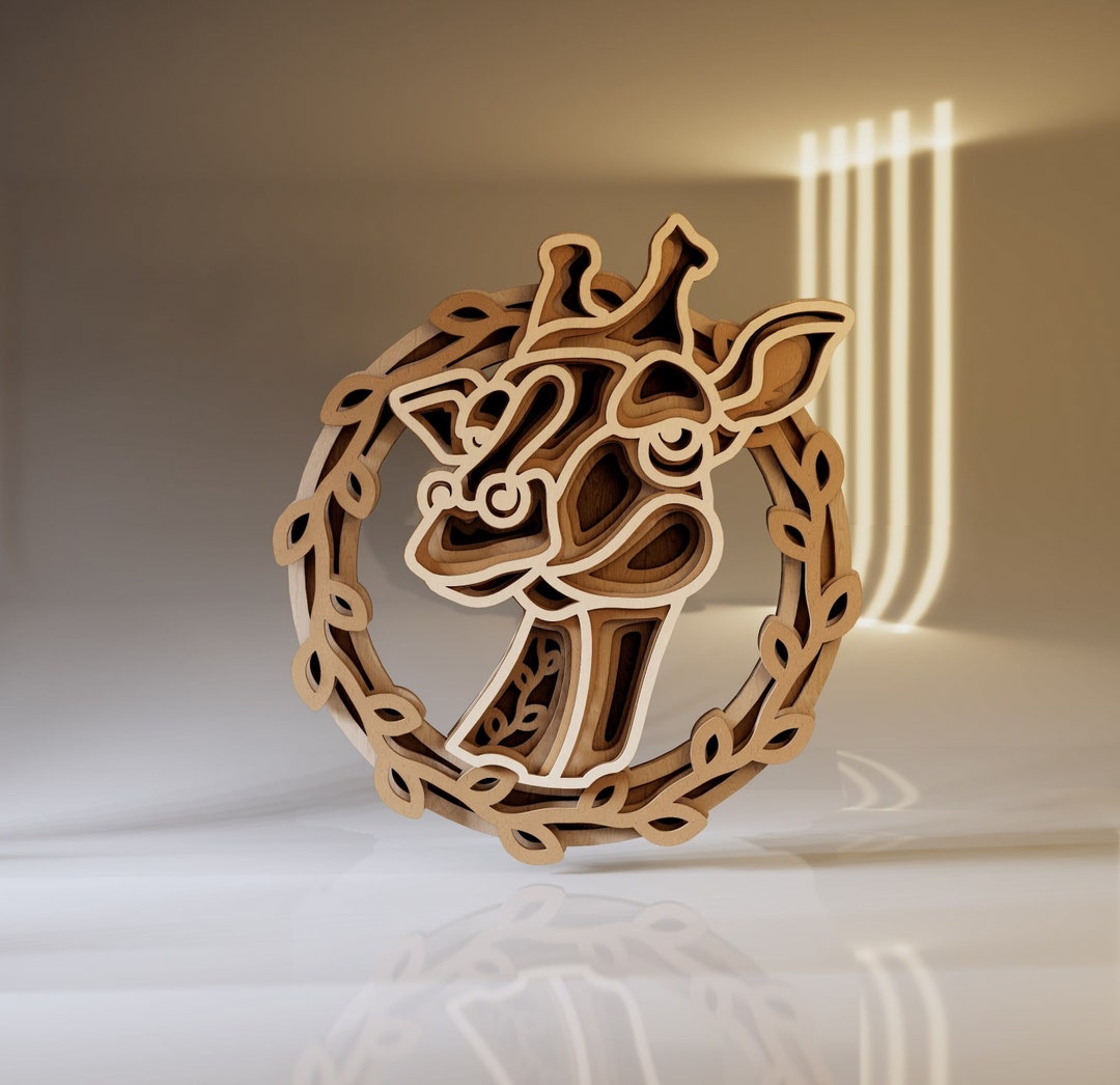 3D Giraffe SVG Layered File, Laser Cut Files, Home Decor for Nursery ...