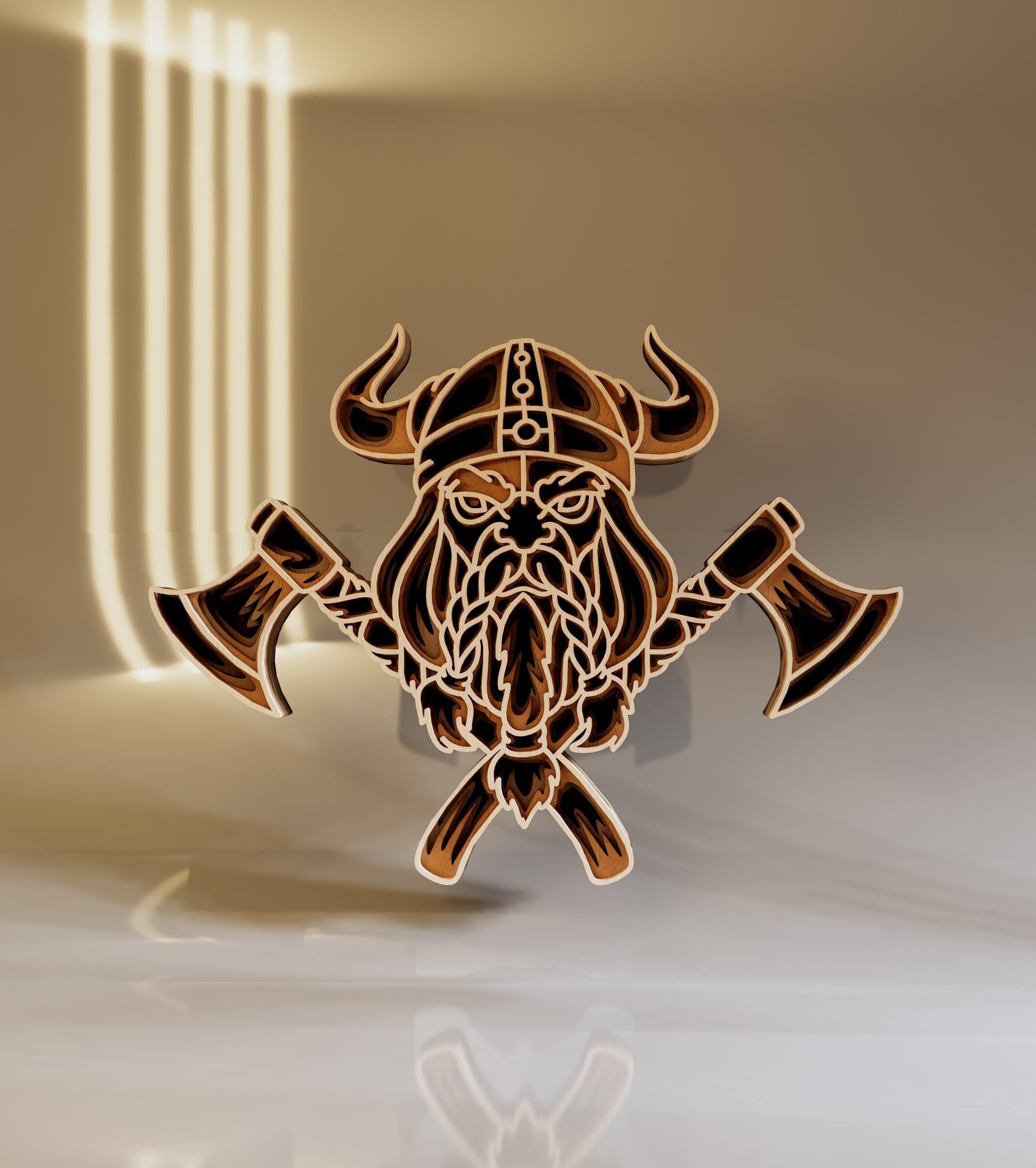 Viking 3D Multilayer SVG, Laser Cut File, Viking Digital Decor, Gift ...