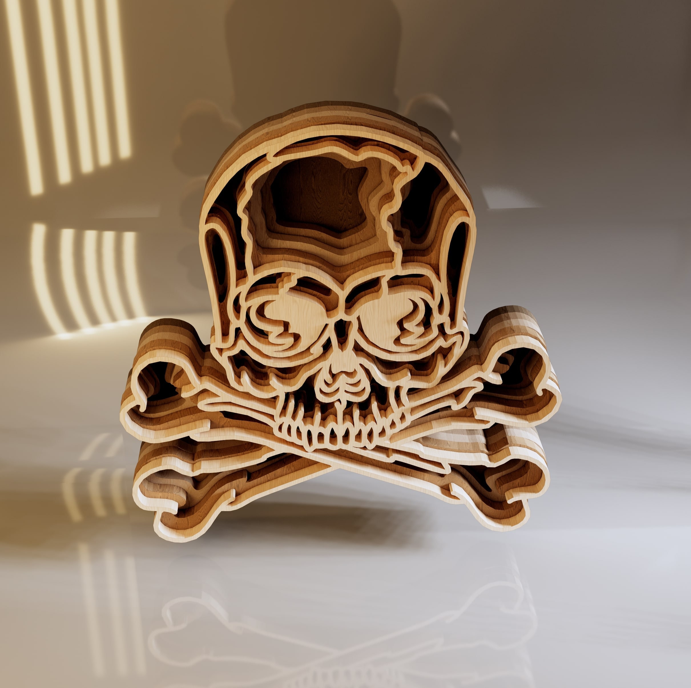 Skull 3D Multilayer SVG, Laser Cut File, Skull Digital Art, Gift for ...