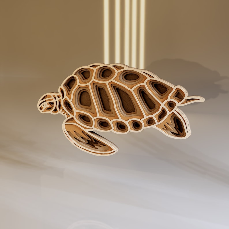 Turtle 3D Layered SVG Laser Cut File Turtle Digital Art - Etsy Australia