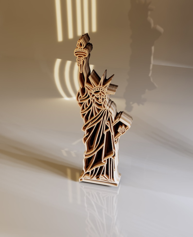 Statue of Liberty SVG Layered 3D File, Laser Cut Files, Craft Home ...