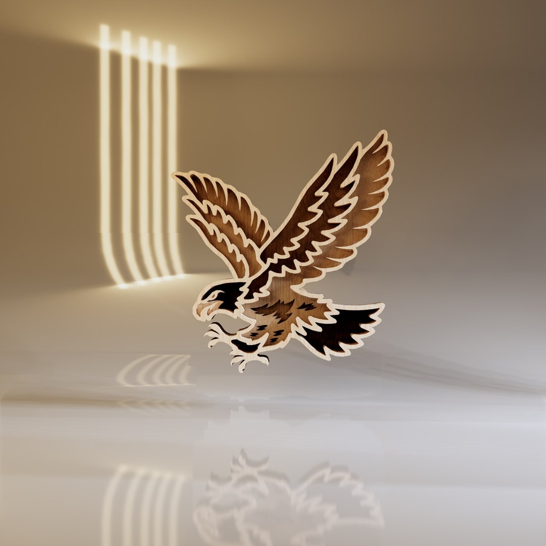 Eagle 3D Multilayer SVG, Laser Cut File, Eagle Bird Digital Art, Gift ...