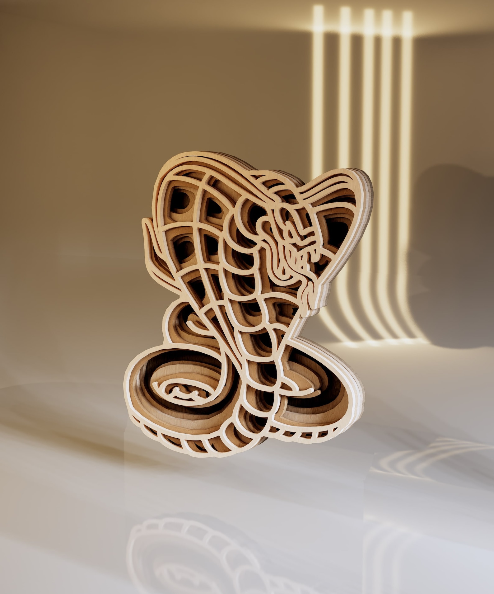 3D Cobra Layered SVG, Laser Cut File, Cobra Digital Art, Gift for ...