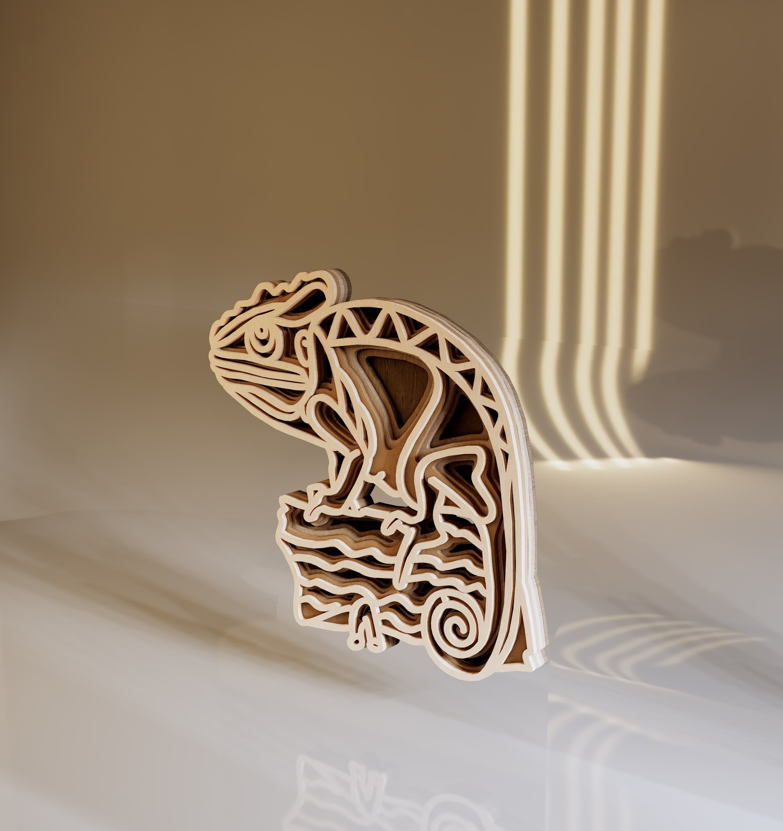 Chameleon 3D Multilayer SVG, Laser Cut File, Unique Gift for Crafter ...