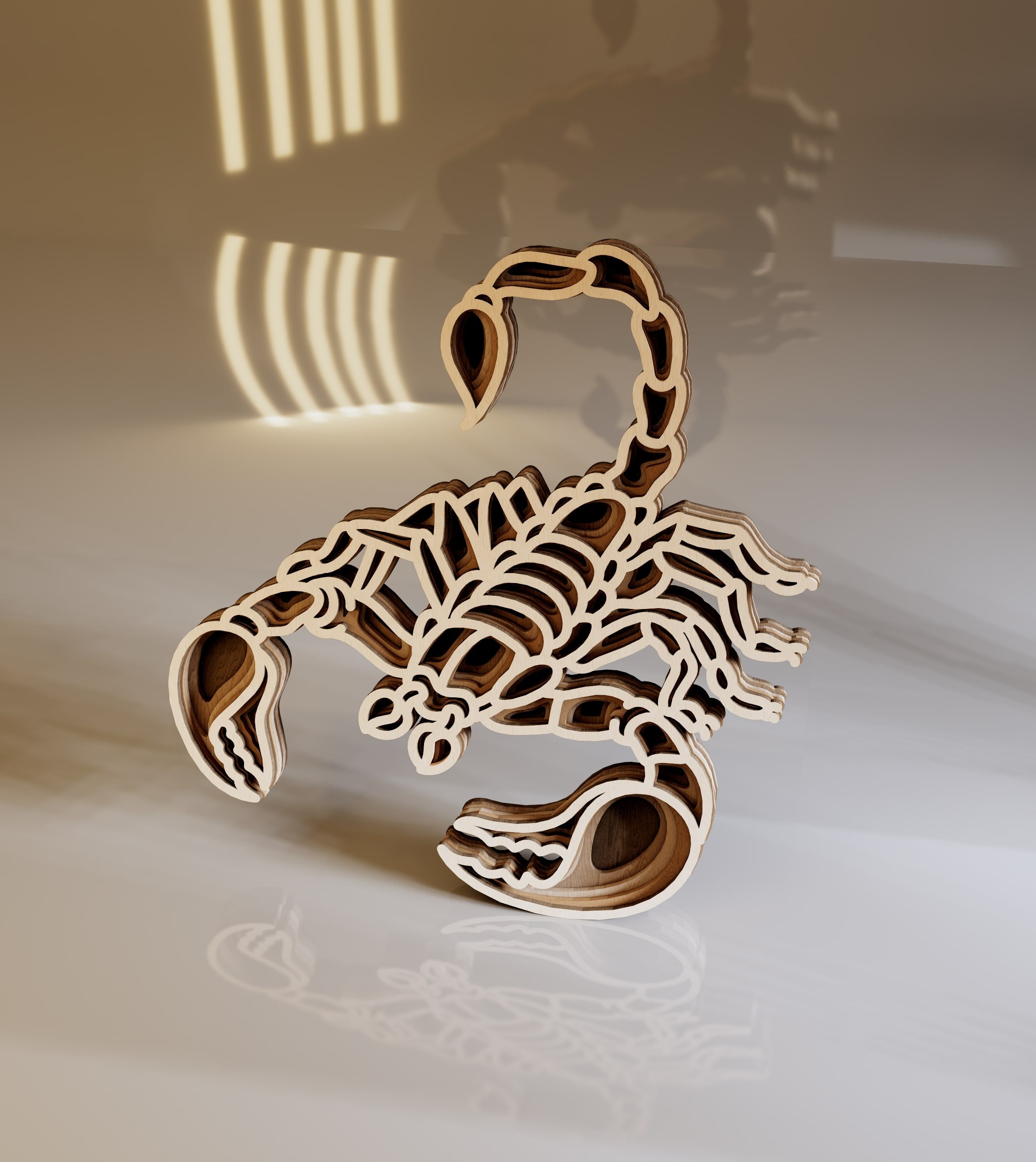 Scorpion 3D Layered SVG File, Laser Cut File, Scorpion Mandala, Digital ...
