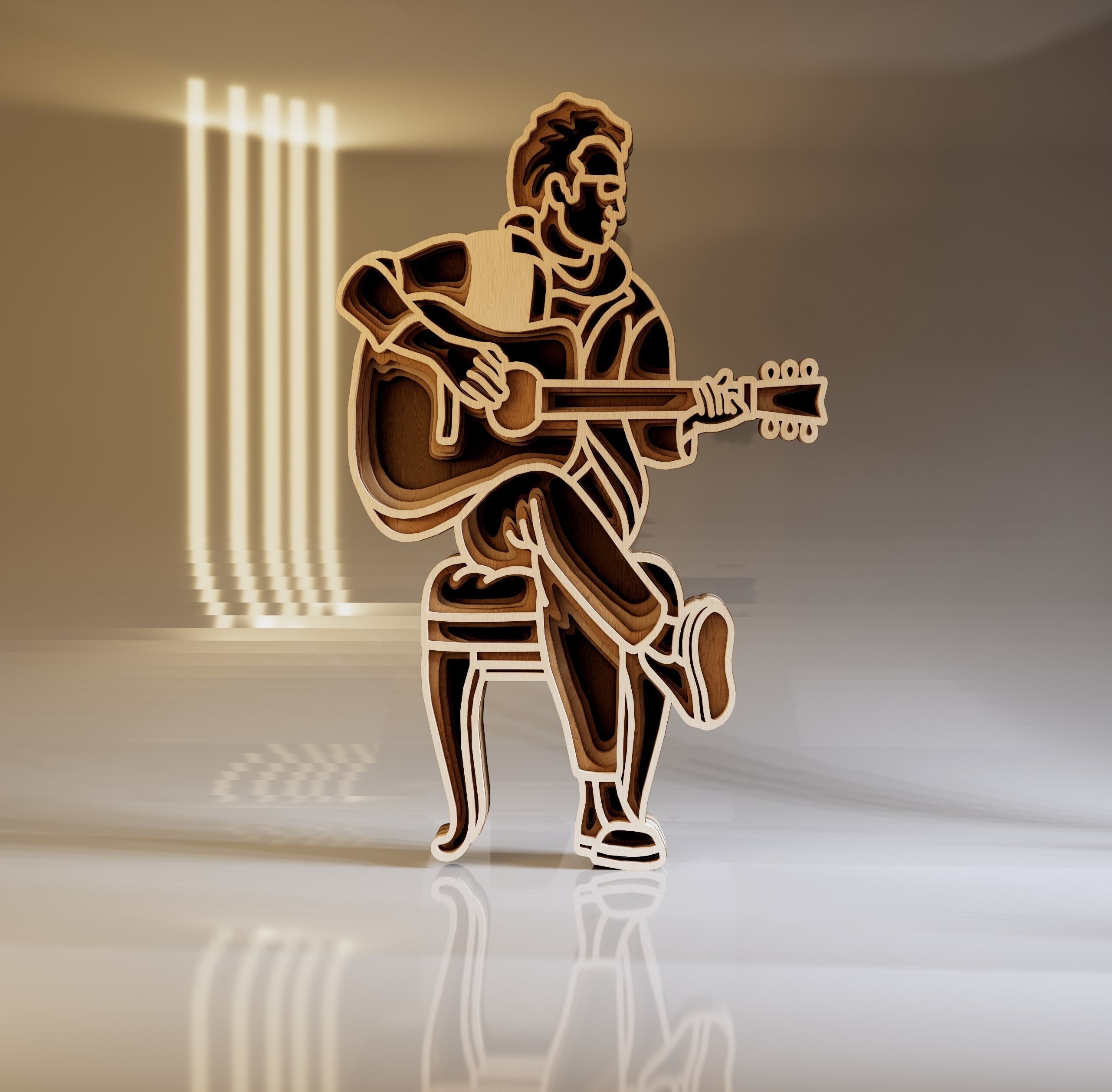 3D Musician Multilayer SVG, Laser Cut File, Craft Gift, Music ...