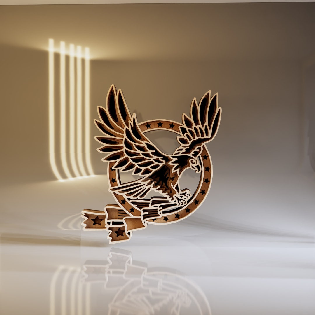 3D Eagle SVG Layered File, Mandala Laser Cut Files, Home Decor, Instant ...