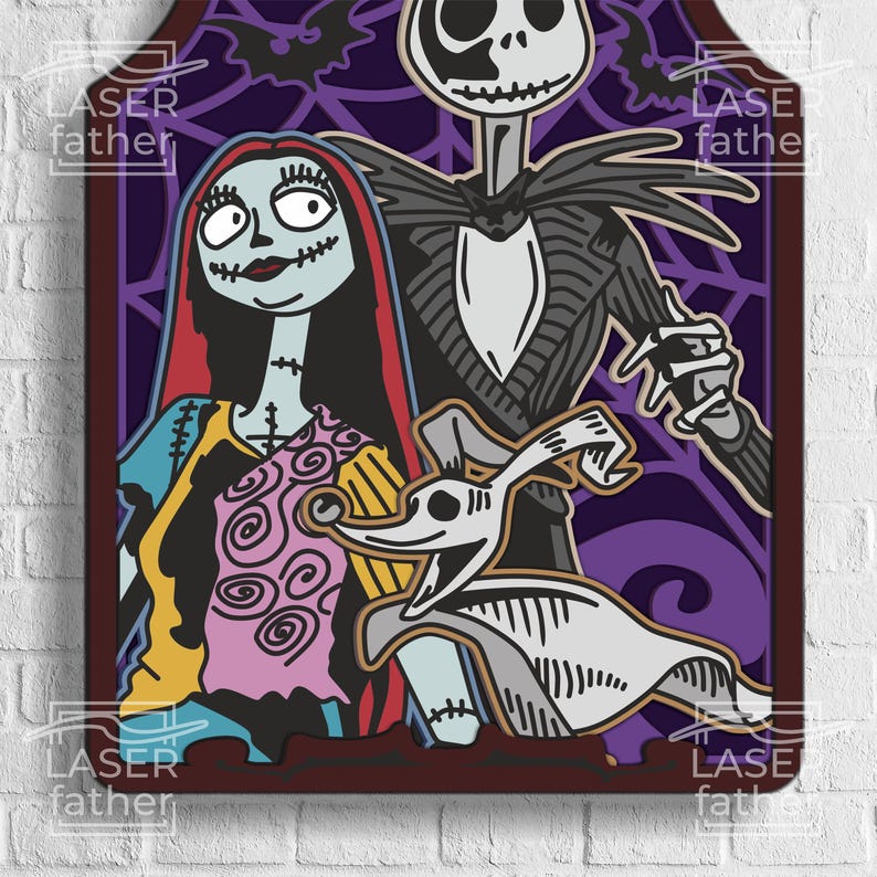 Jack and Sally Layered SVG, Plywood Laser Cut, Engraving Files, NBC ...
