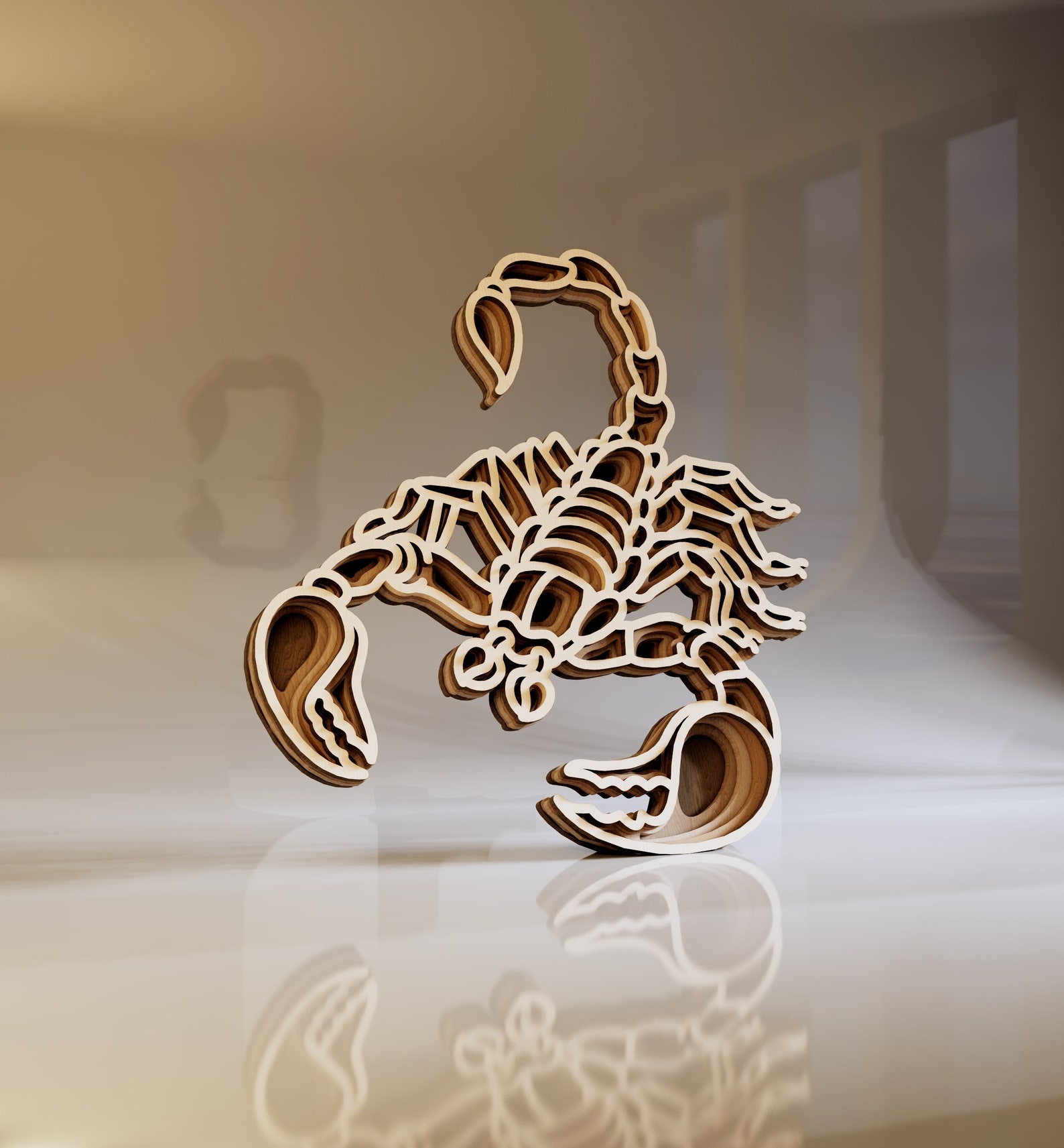 Scorpion 3D Layered SVG File, Laser Cut File, Scorpion Mandala, Digital ...