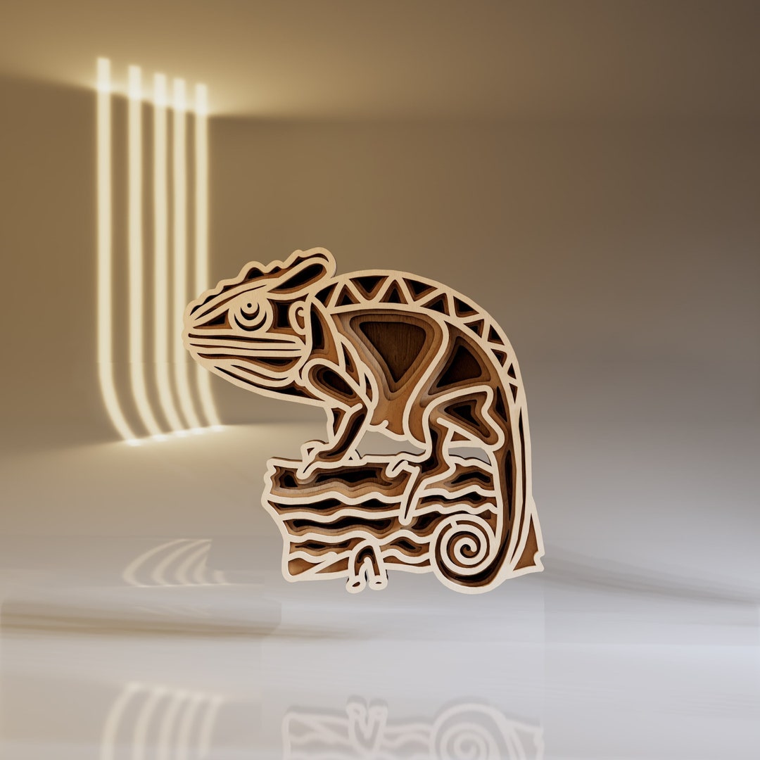 Chameleon 3D Multilayer SVG, Laser Cut File, Unique Gift for Crafter ...