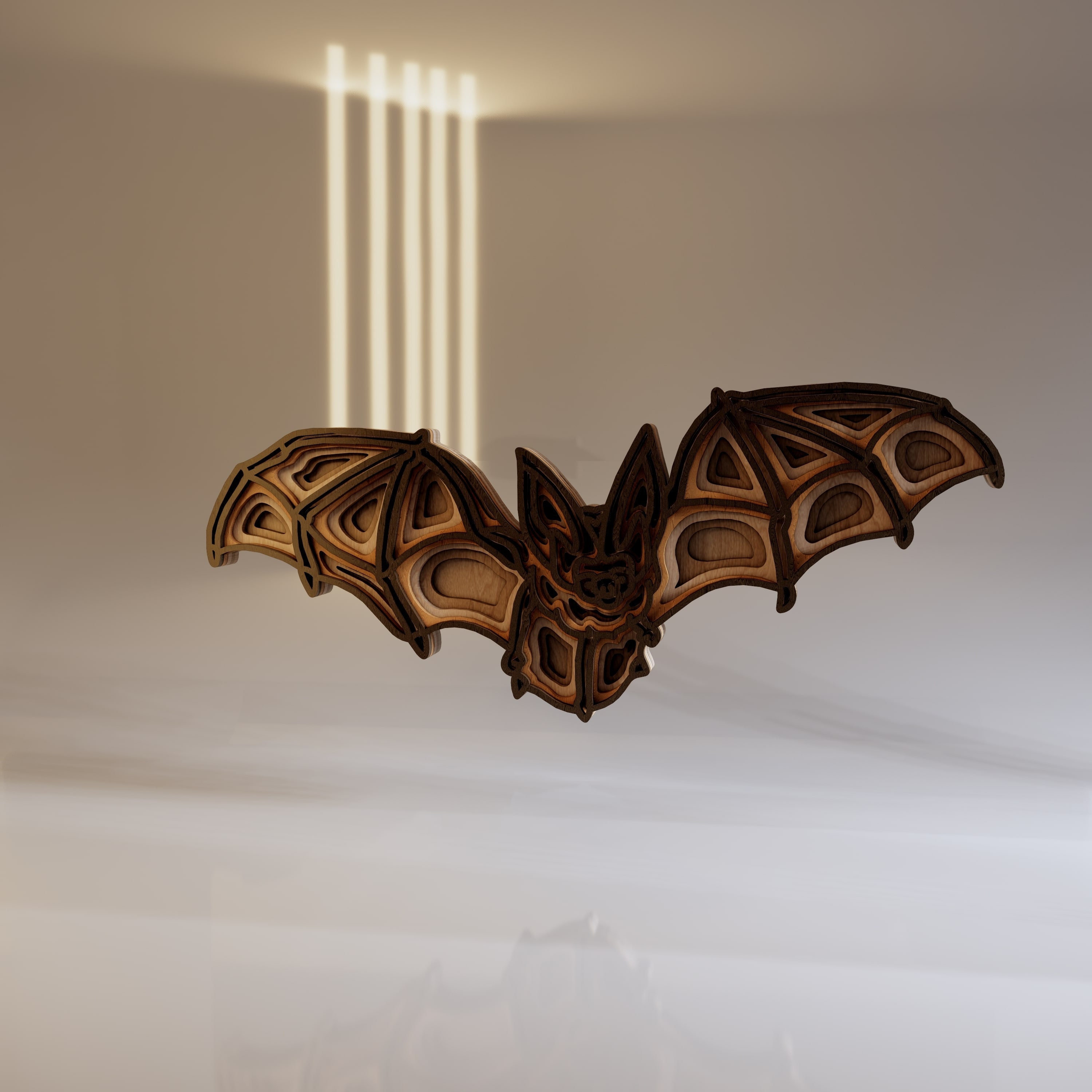 Bat 3D Layered SVG File, Laser Cut File, Bat Mandala, Instant Download ...