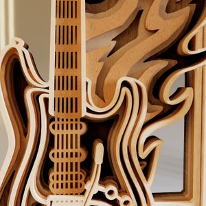 Guitar 3D Layered SVG Multilayered File, Laser Cut File, Music SVG ...
