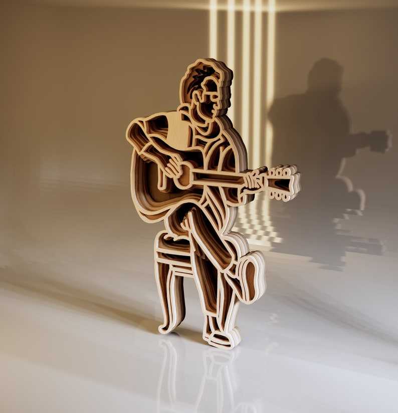 3D Musician Multilayer SVG, Laser Cut File, Craft Gift, Music ...