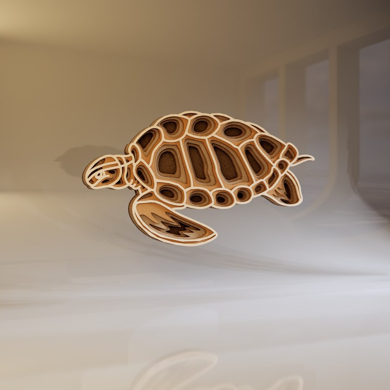 Turtle 3D Layered SVG Laser Cut File Turtle Digital Art - Etsy Australia
