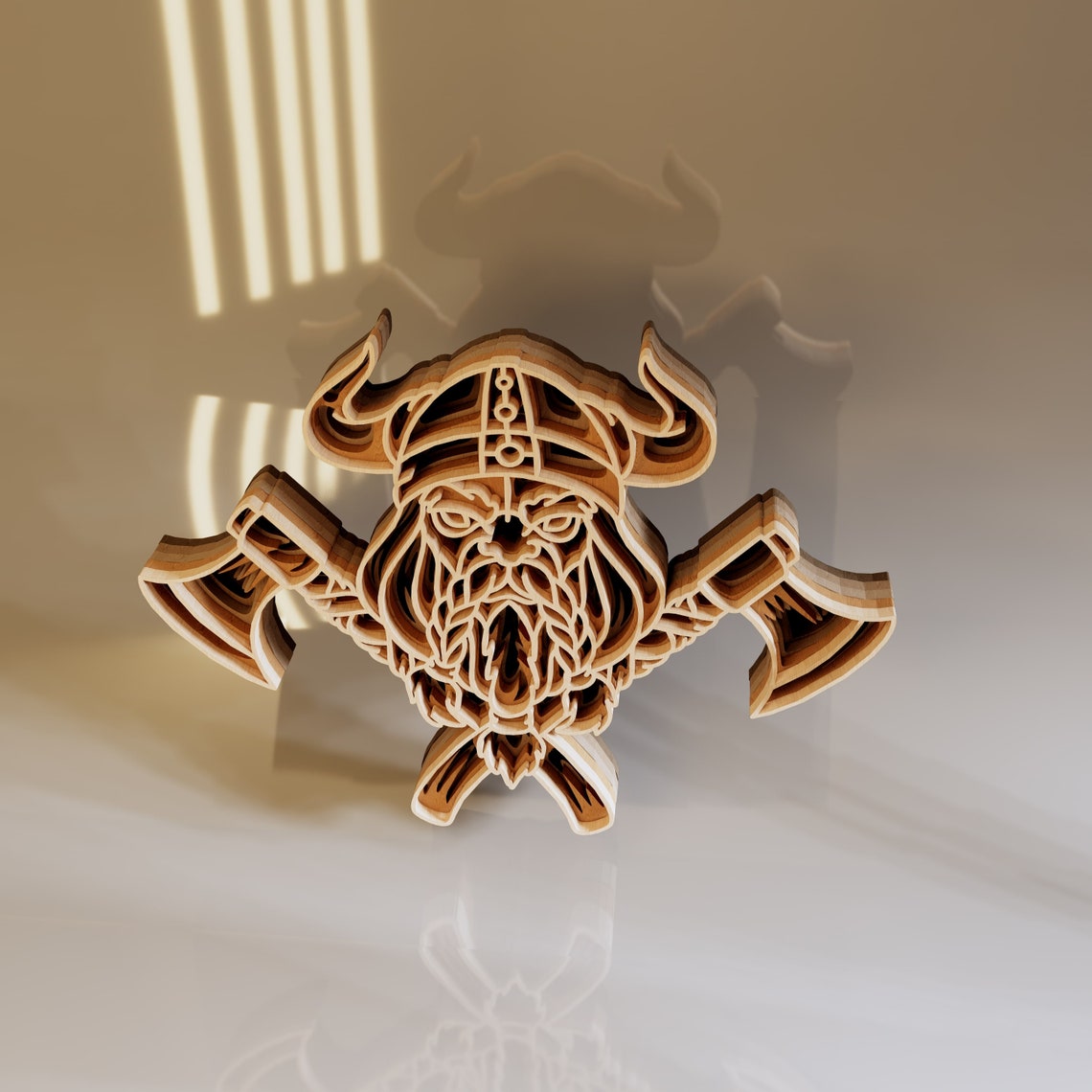 Viking 3D Multilayer SVG, Laser Cut File, Viking Digital Decor, Gift ...