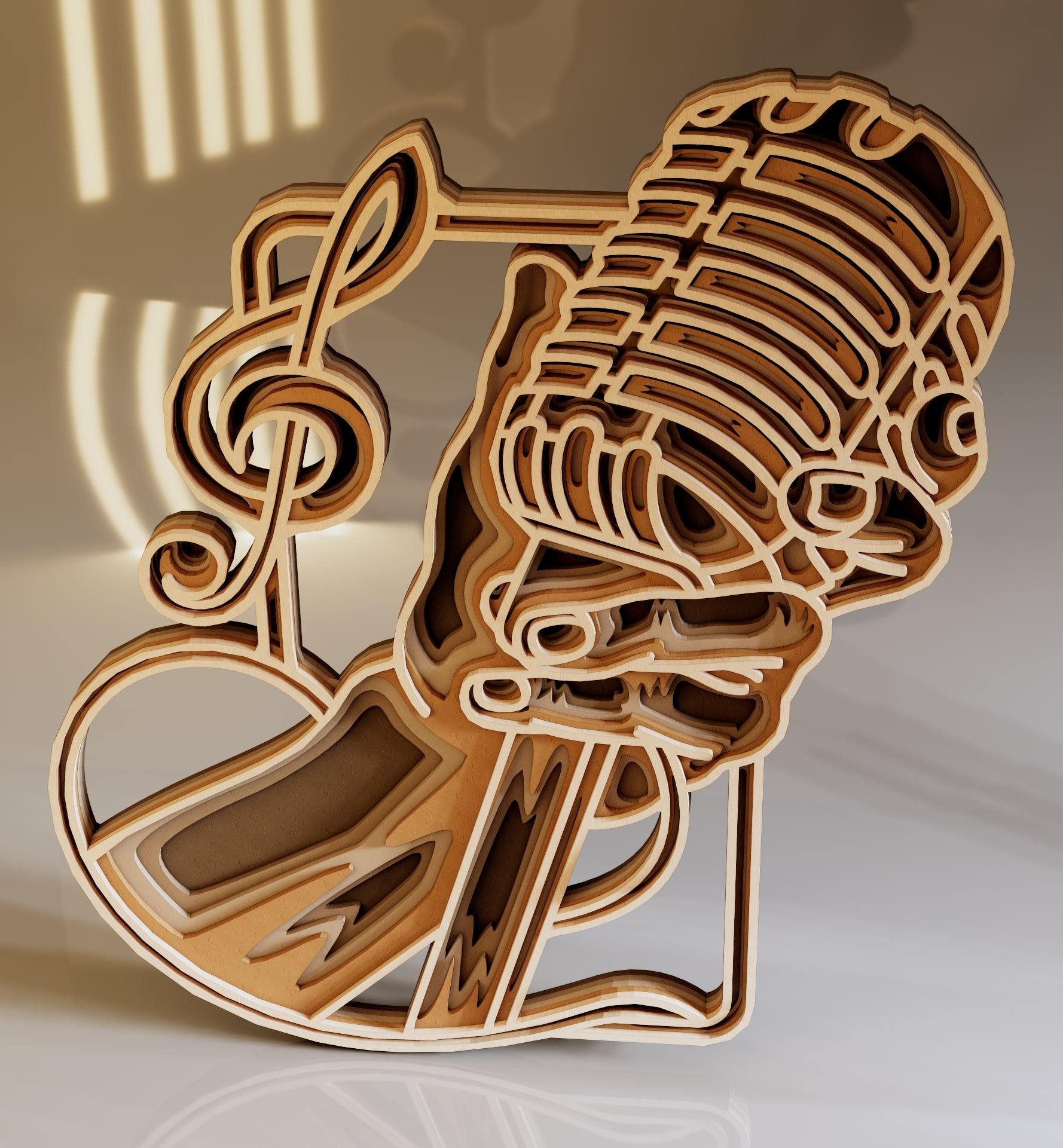 3D Singer Layered SVG, Laser Cut File, Craft Gift, Music Items SVG, Digital Files Ai Png Eps Dxf ...