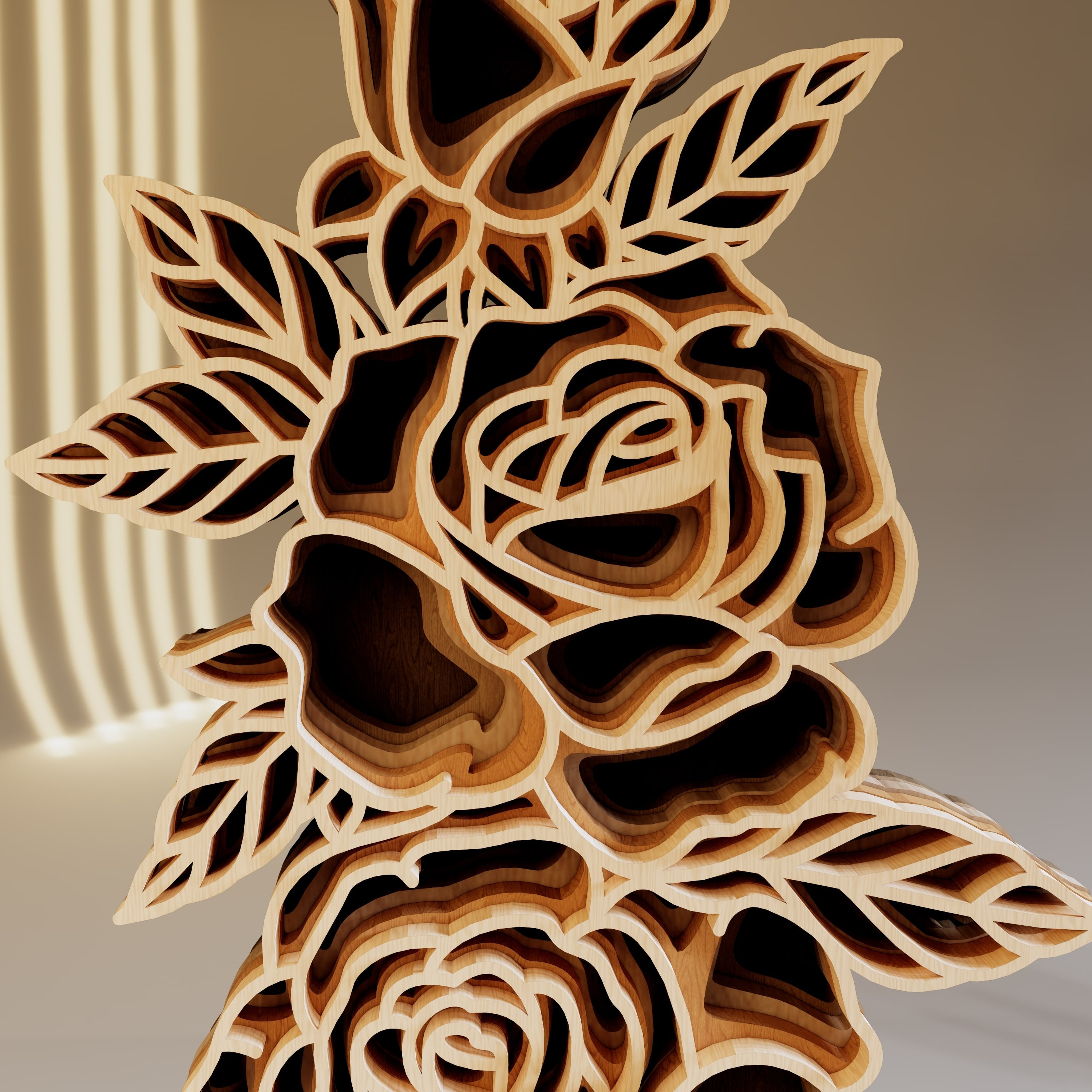 Flowers 3D Layered SVG File Laser Cut File Flowers Mandala - Etsy