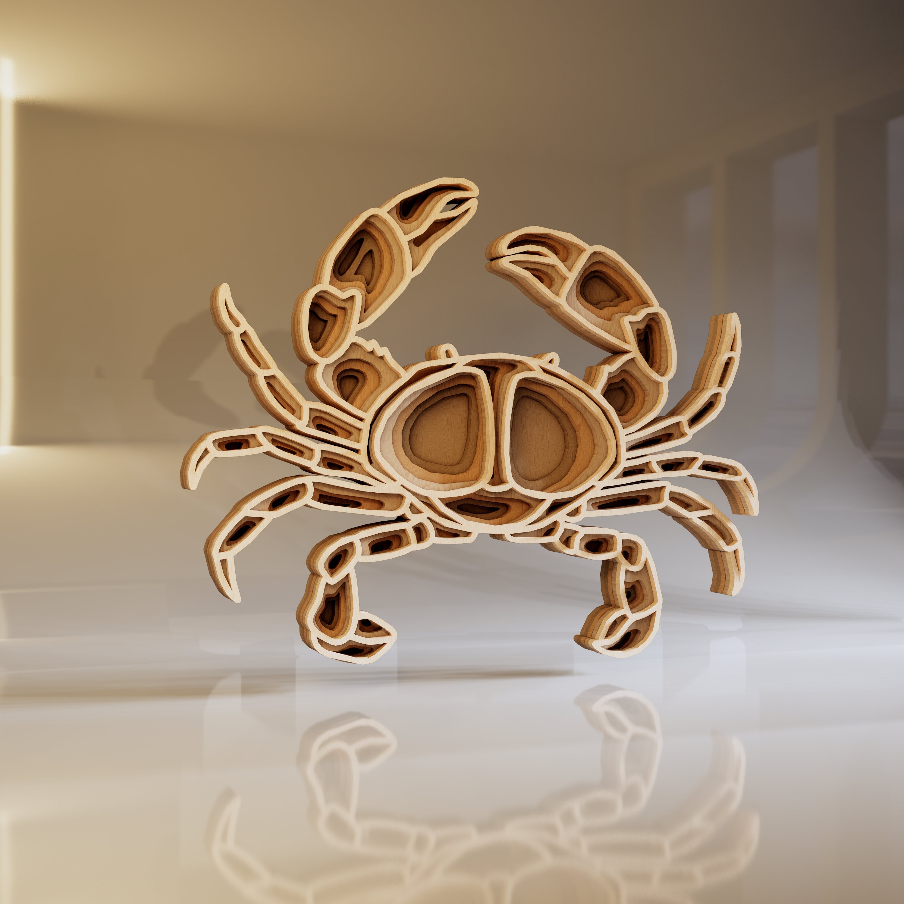 3D Crab Svg Multilayered File, Laser Cut Files, Home Decor for Living ...