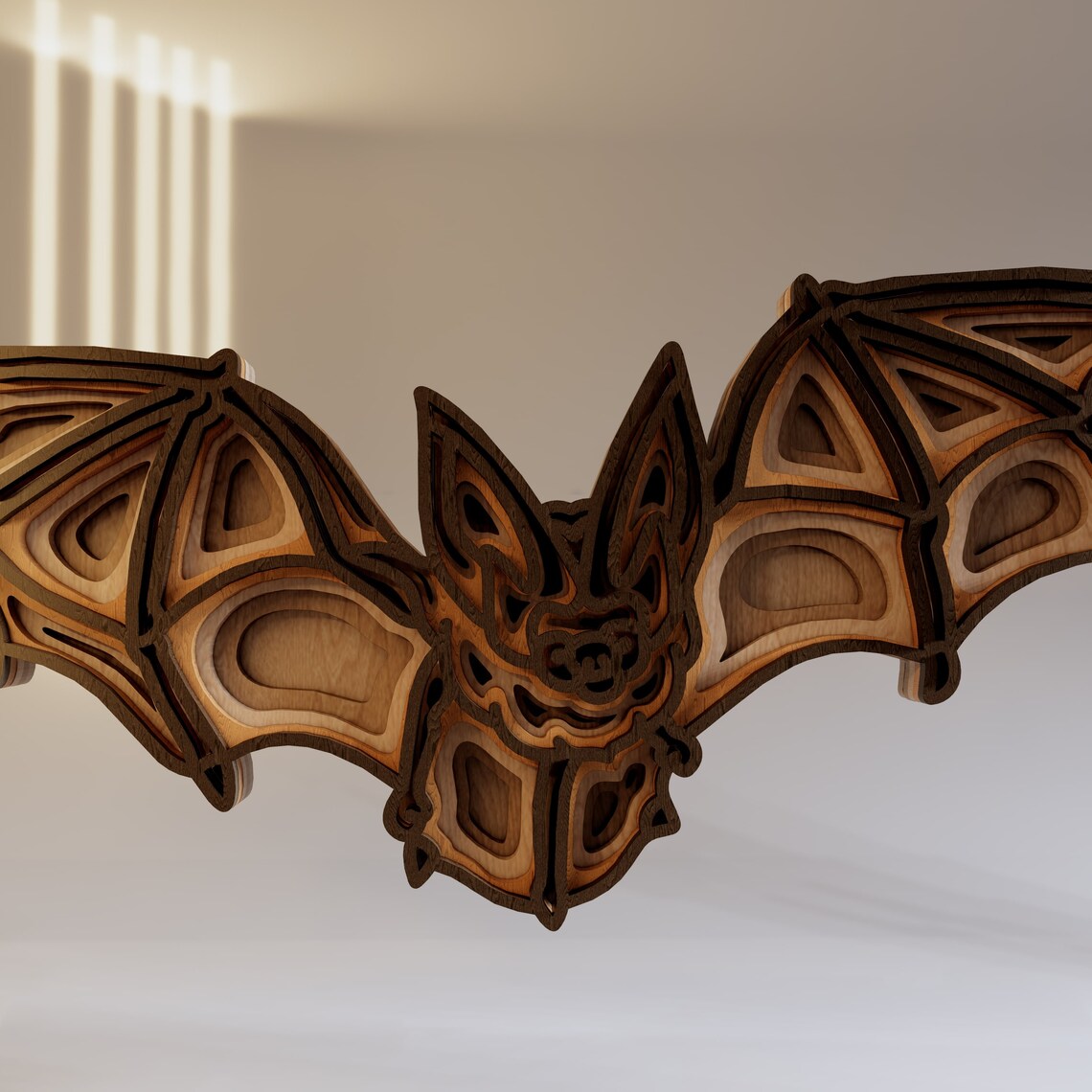 Bat 3D Layered SVG File, Laser Cut File, Bat Mandala, Instant Download ...