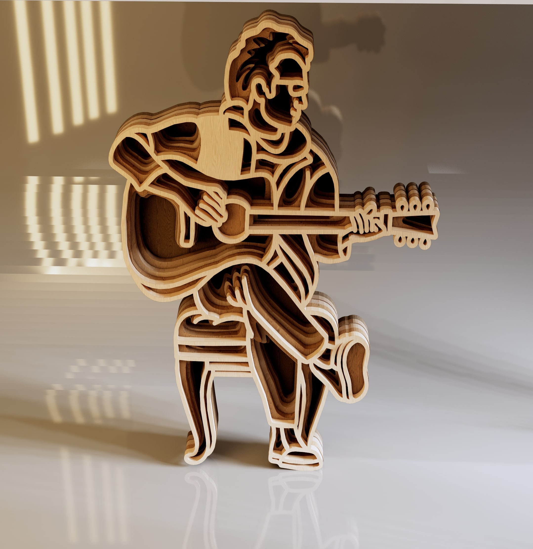 3D Musician Multilayer SVG, Laser Cut File, Craft Gift, Music ...