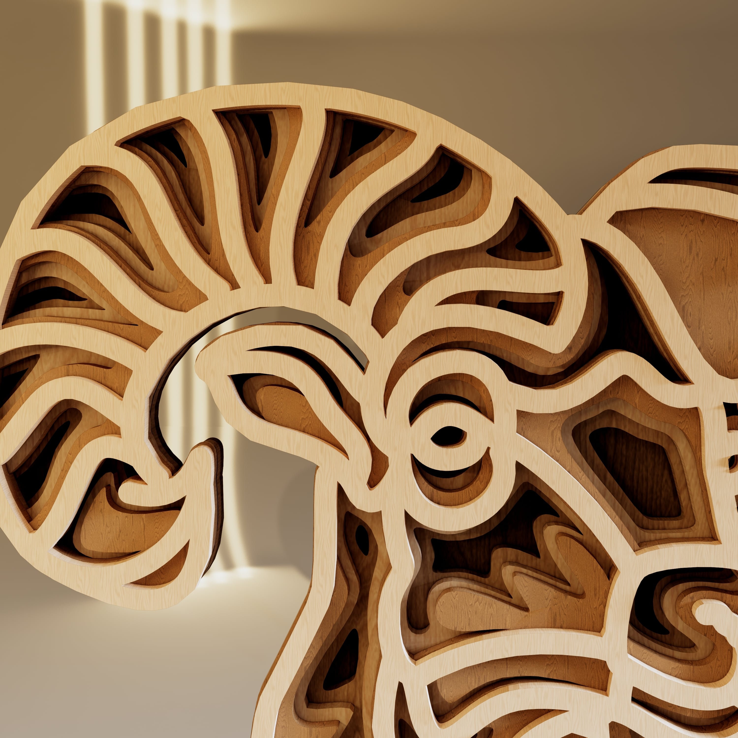 Ram 3D Multilayer SVG Laser Cut File Ram Digital Art Gift - Etsy