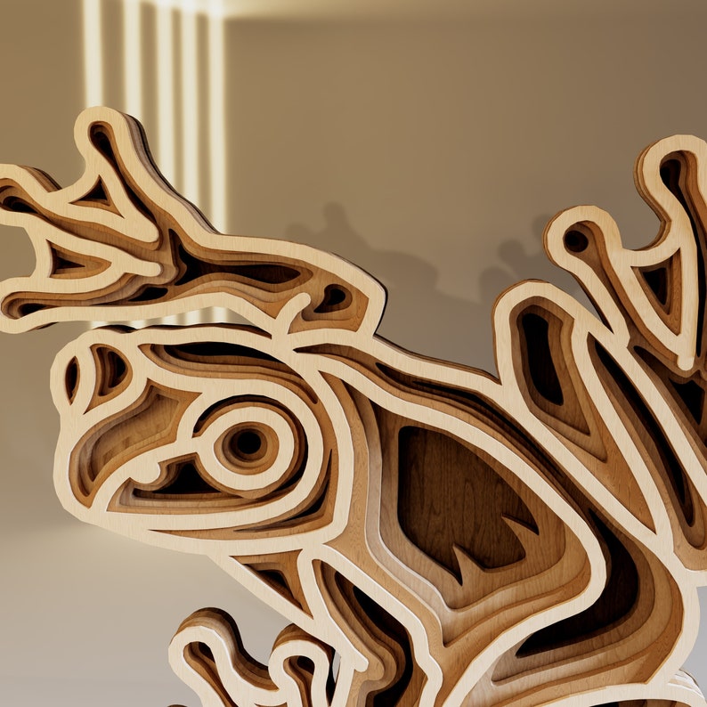 Frog SVG Layered 3D File, Mandala Laser Cut Files, Craft Home Decor ...