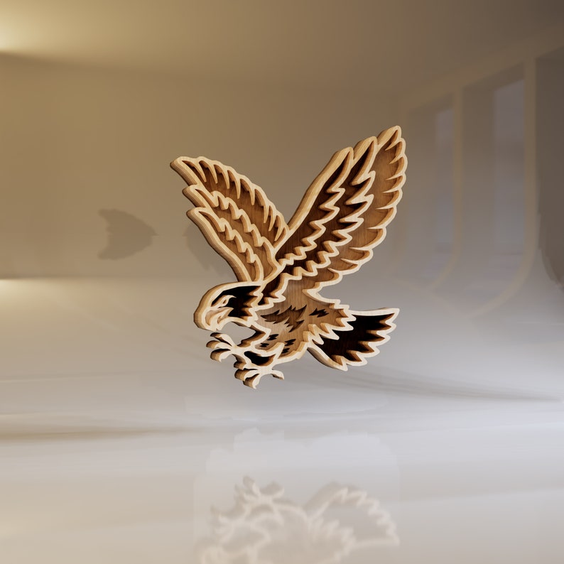 Eagle 3D Multilayer SVG, Laser Cut File, Eagle Bird Digital Art, Gift ...