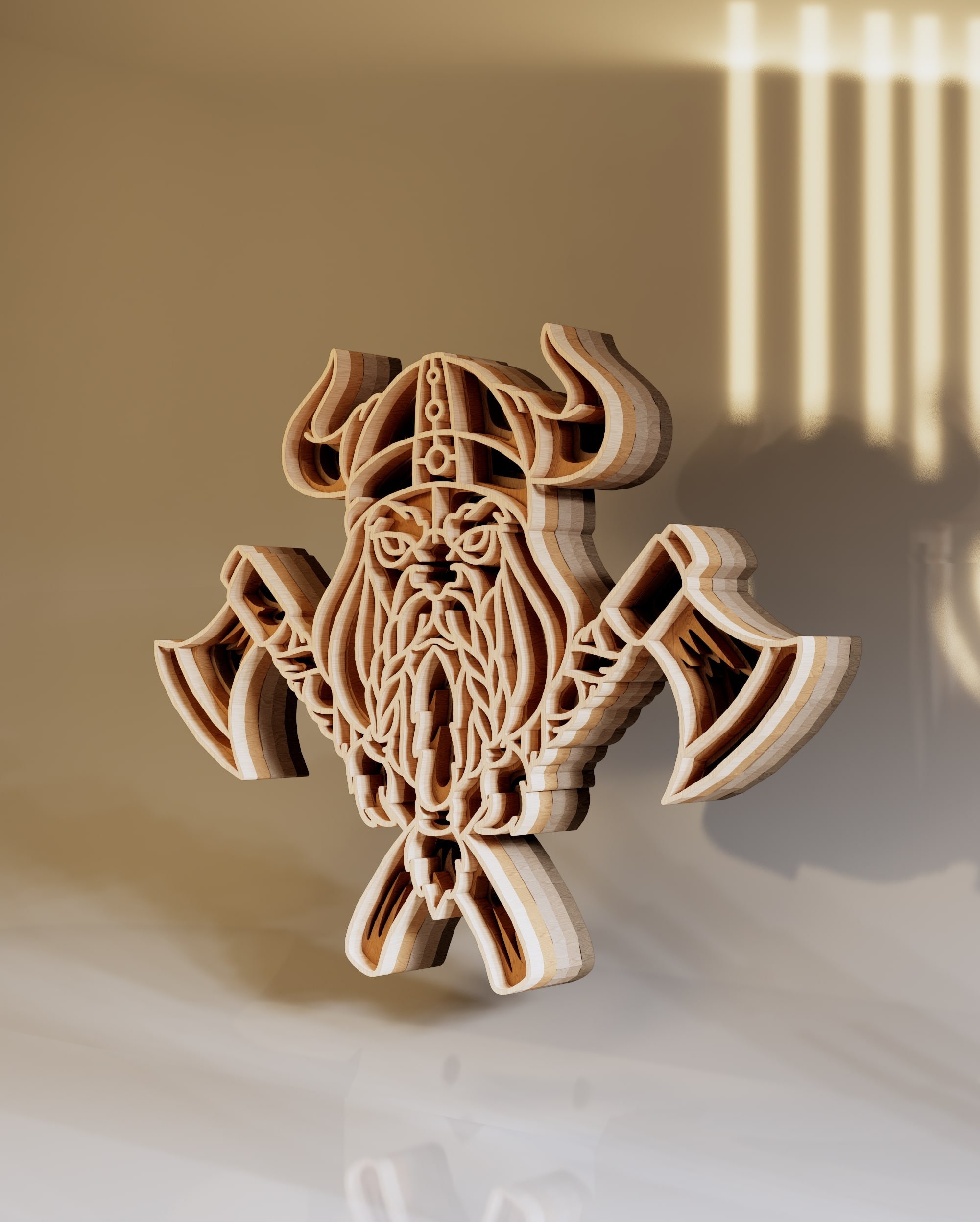 Viking 3D Multilayer SVG, Laser Cut File, Viking Digital Decor, Gift ...