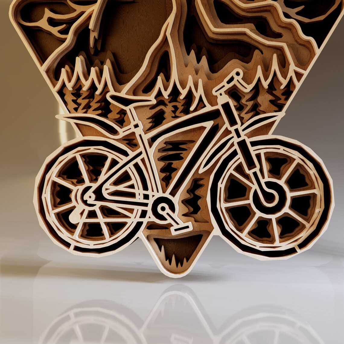 Bicycle 3D Layered SVG File, Laser Cut File, Bicycle Craft Gift ...