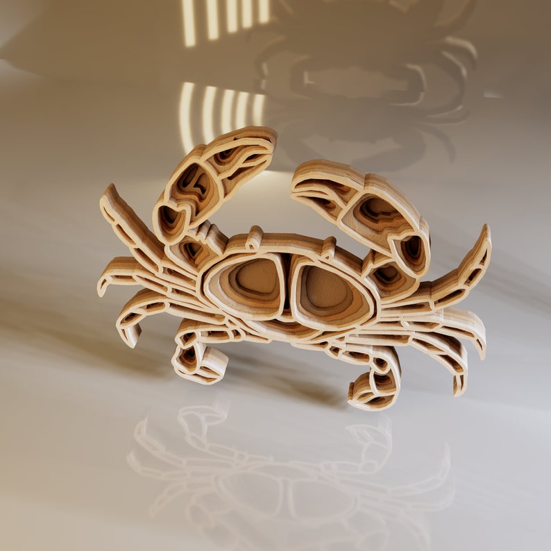 3D Crab Svg Multilayered File, Laser Cut Files, Home Decor for Living ...