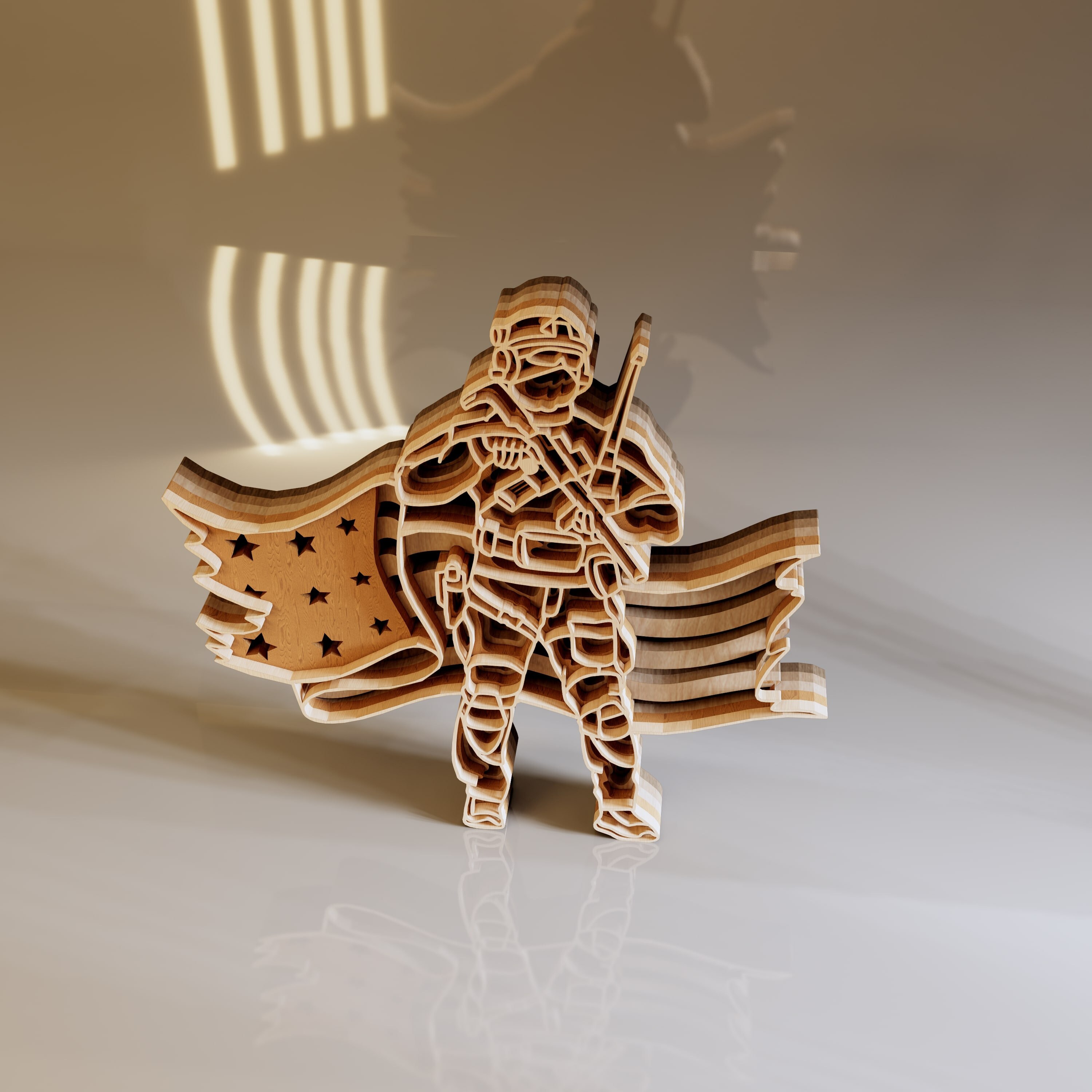 Soldier 3D Multilayer SVG Laser Cut File, Unique Gift for Crafter ...