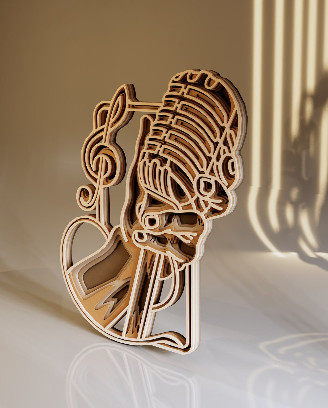 3D Singer Layered SVG, Laser Cut File, Craft Gift, Music Items SVG ...