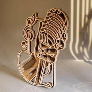 3D Singer Layered SVG, Laser Cut File, Craft Gift, Music Items SVG ...